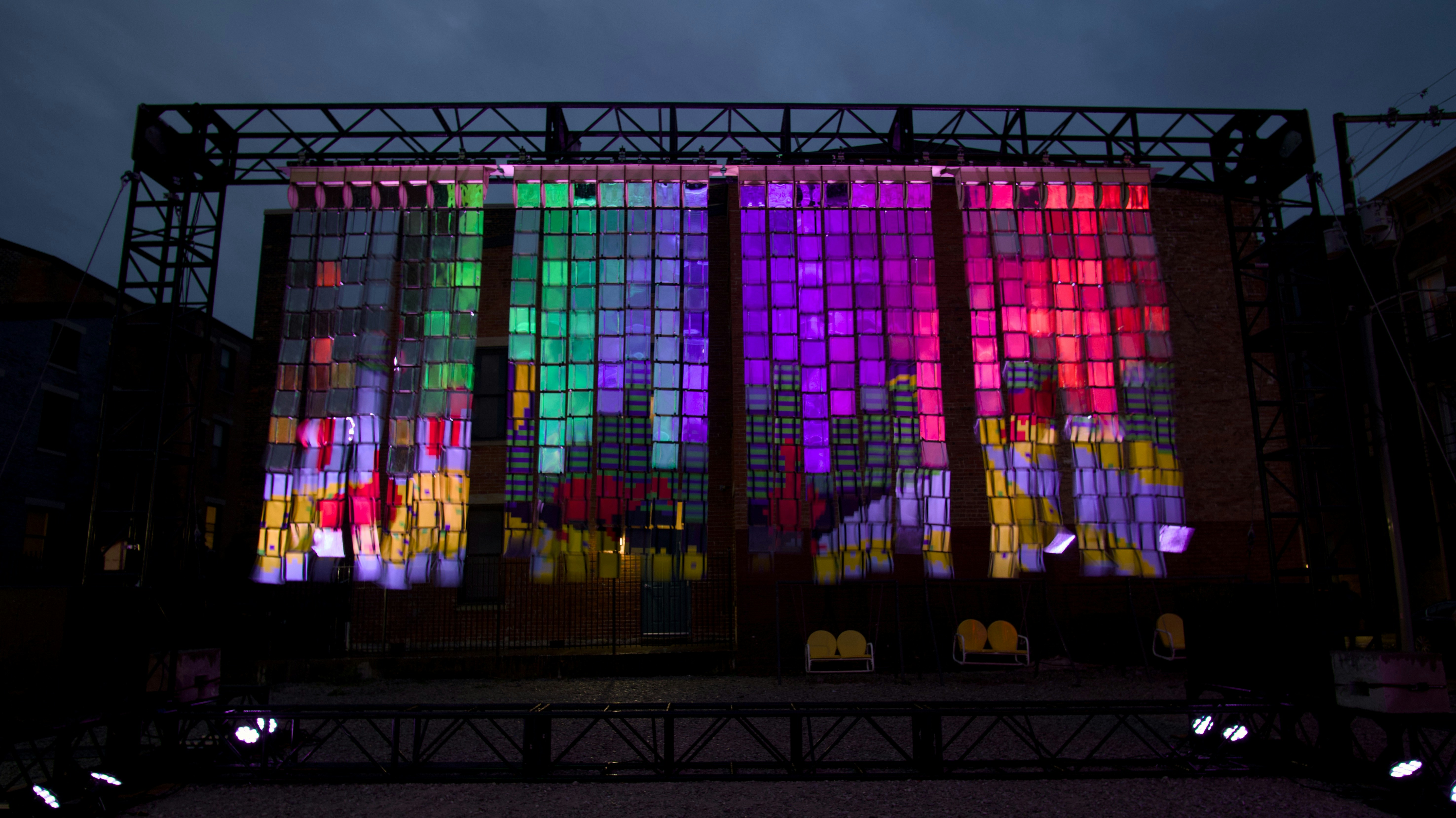 Chromatic Curtain: A Night of Neon Projections on Stage