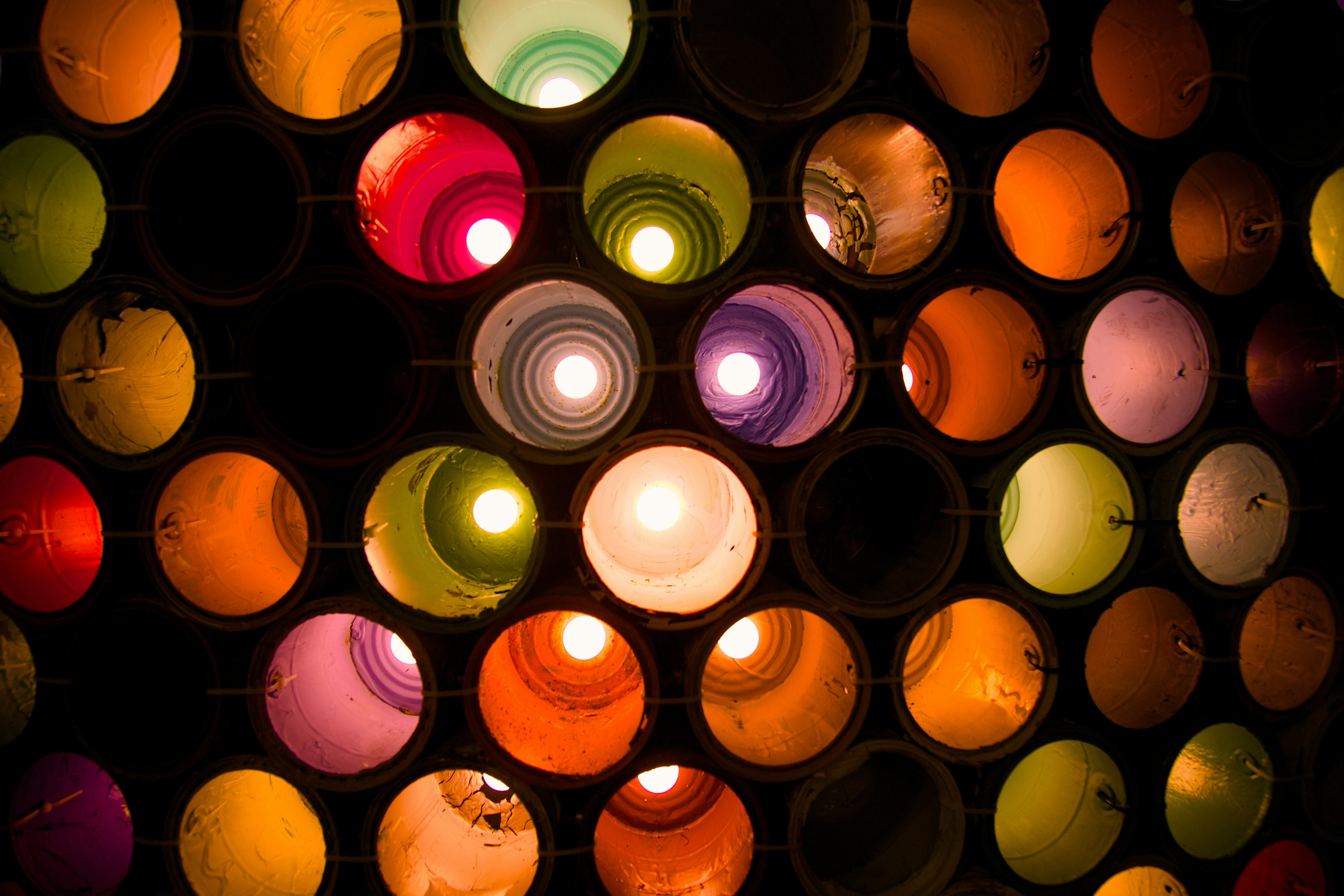 Chromatic Orbs: A Rainbow of Recycled Bottles