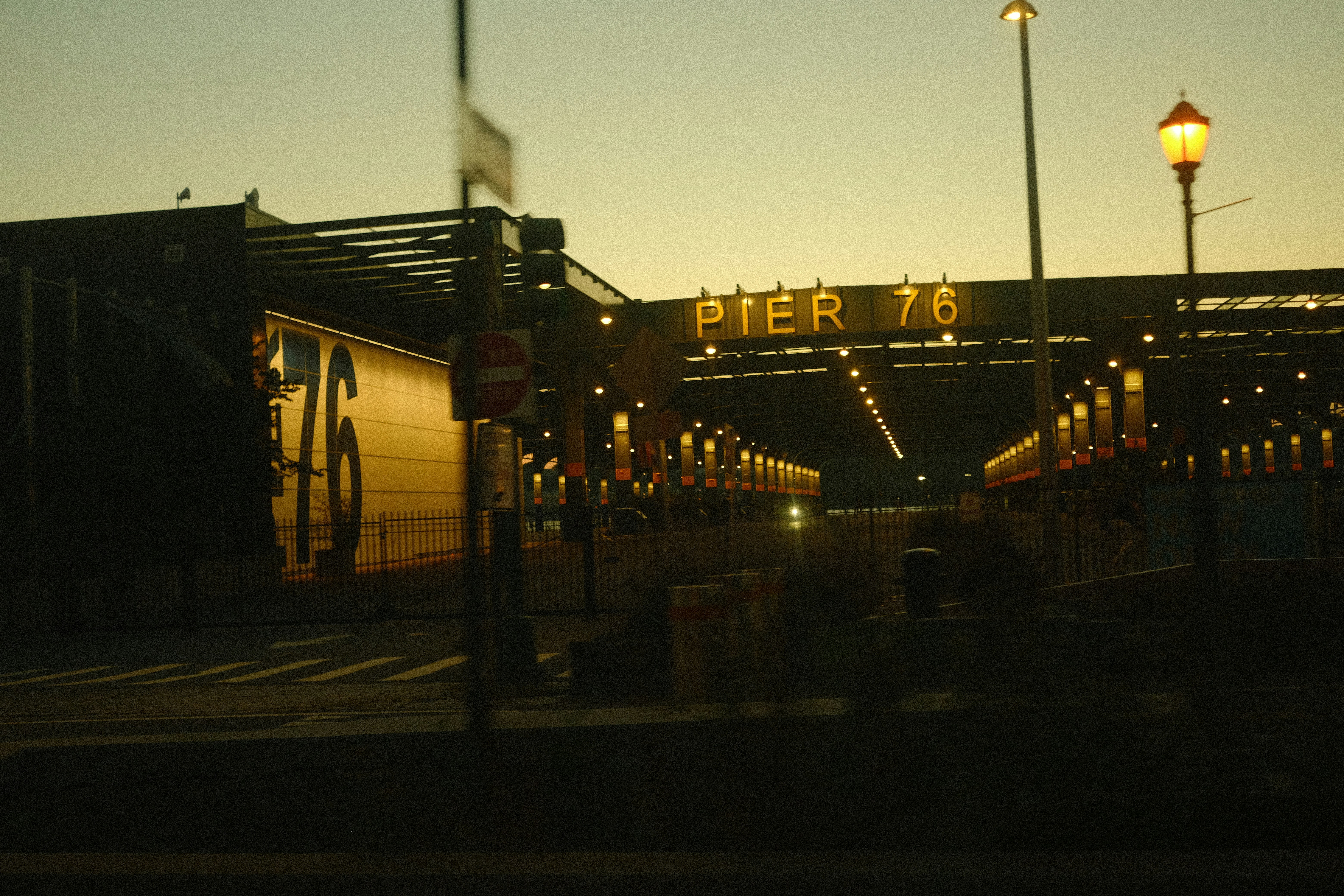 Pier 76 Lights Down the Walkway
