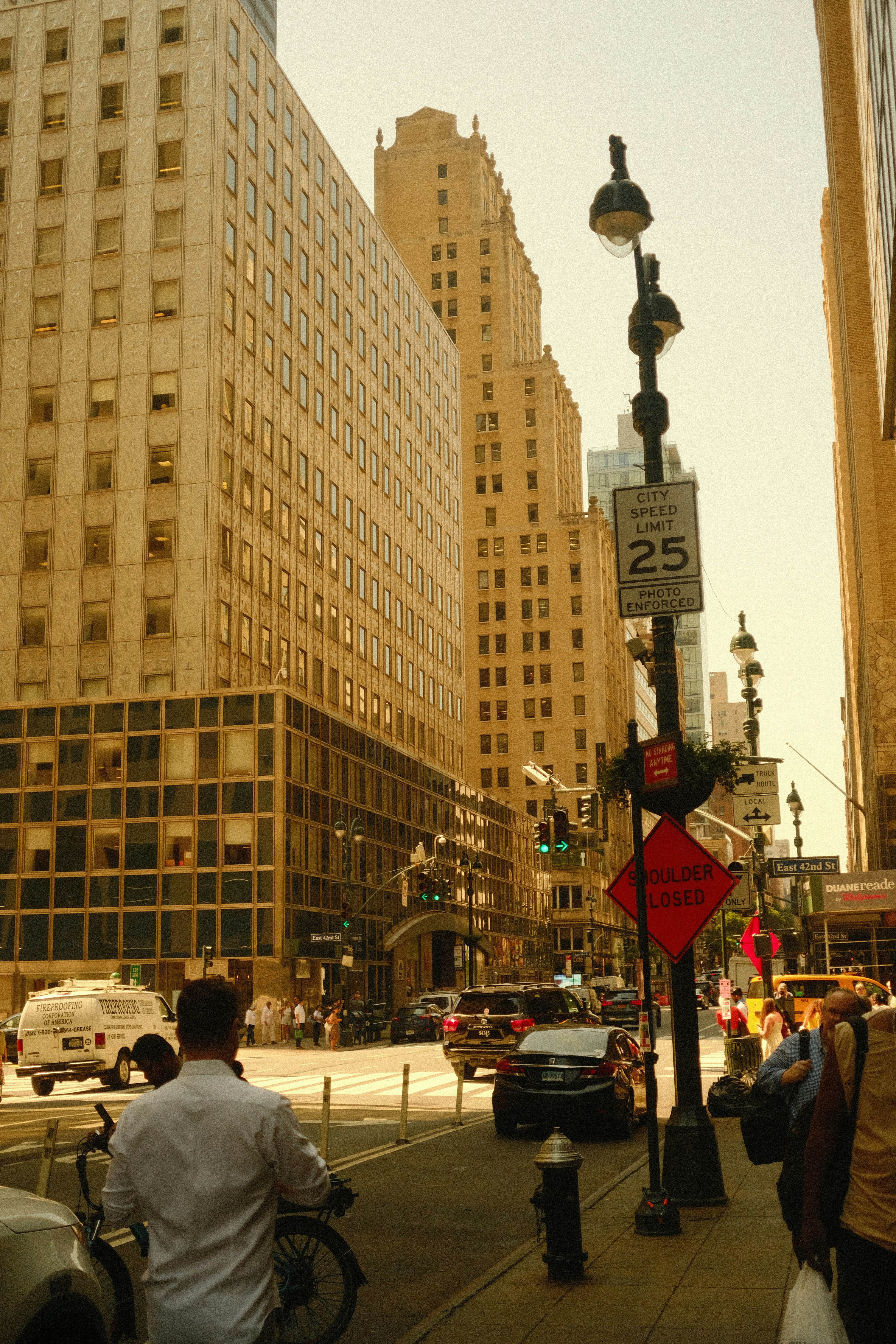 Urban Velocity: Morning Light on a Busy Downtown Street