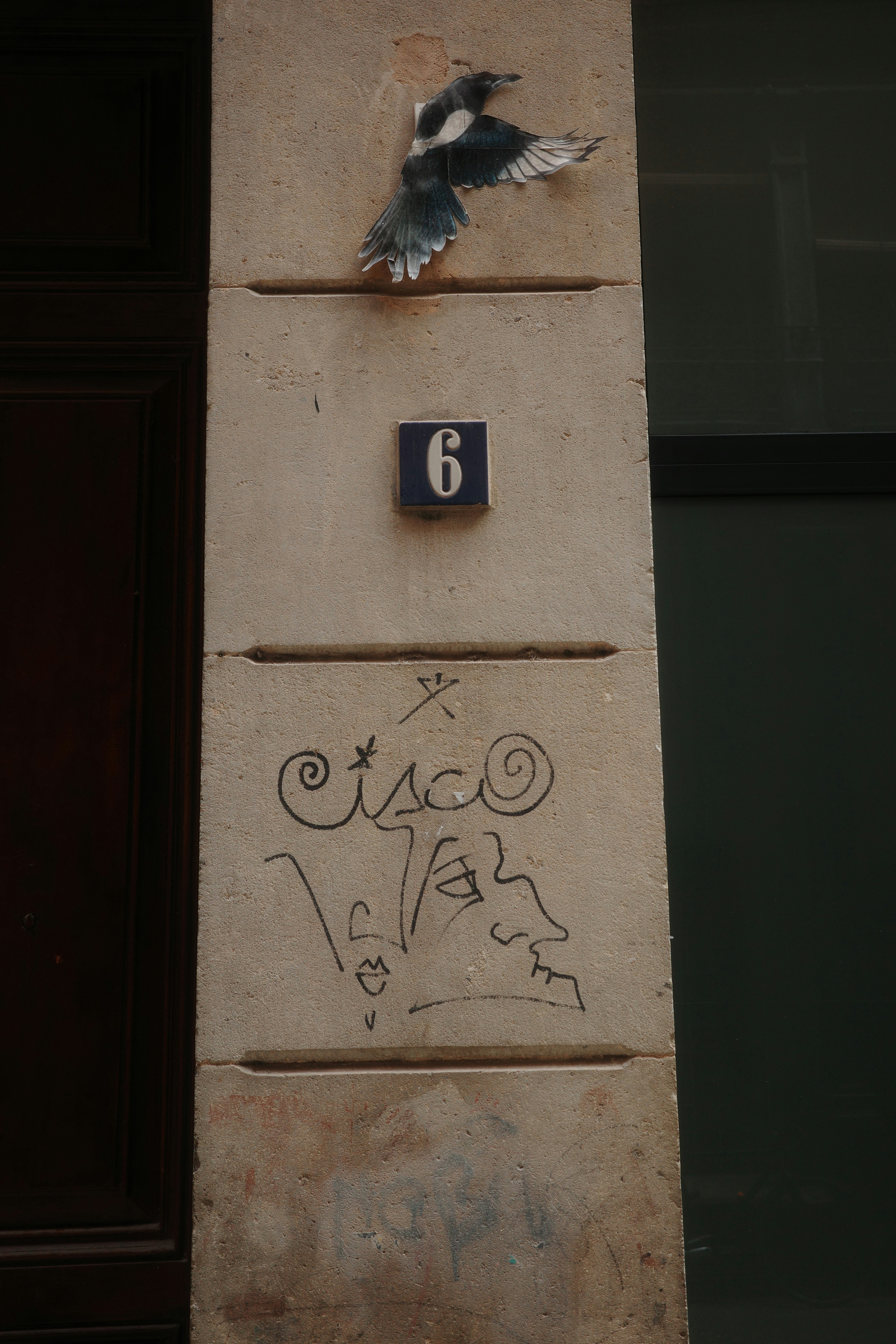 Mid-Century Street Scene with a Daring Dove