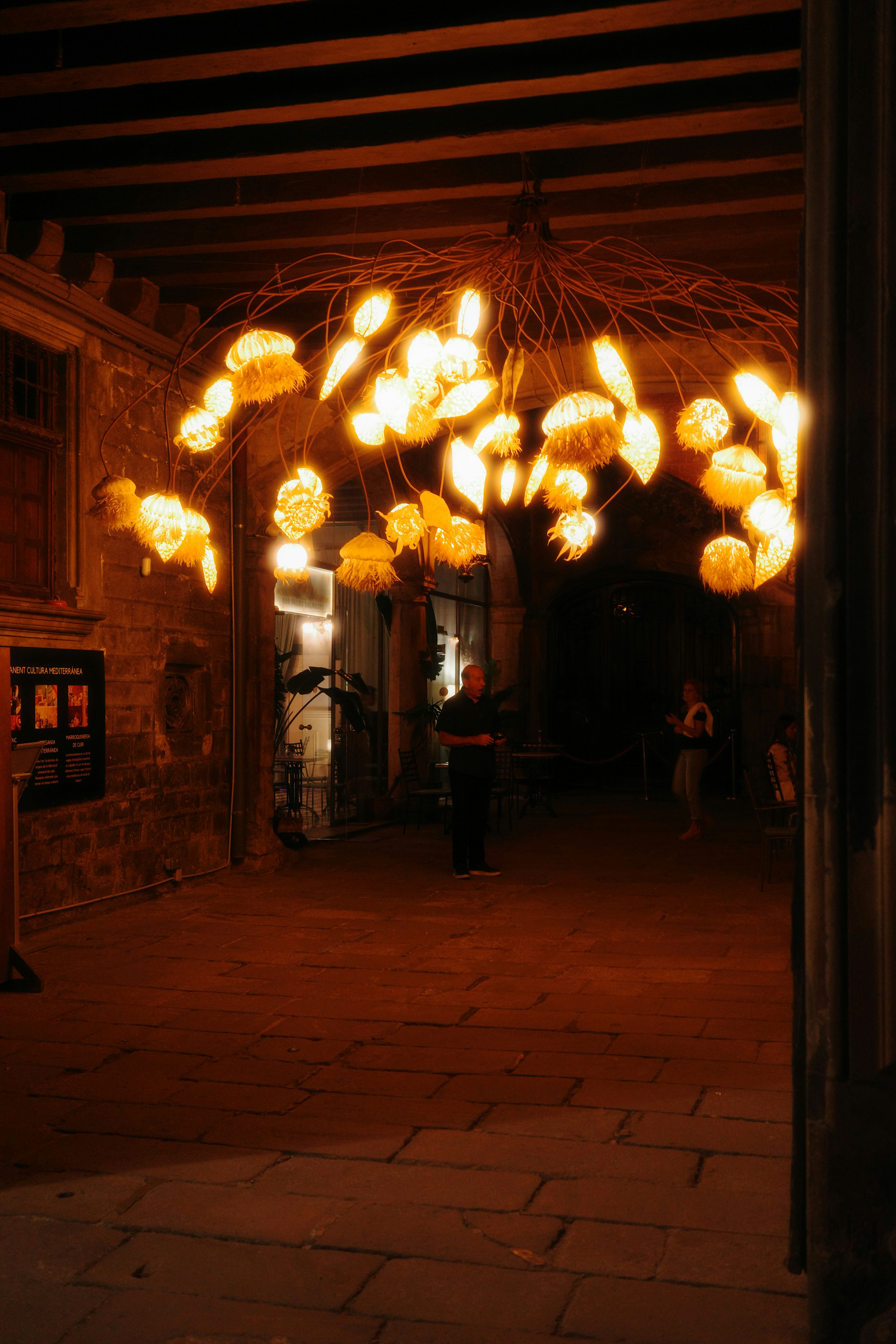 Lanterns of Firelight: An Alley Teeming with Warm Orbs