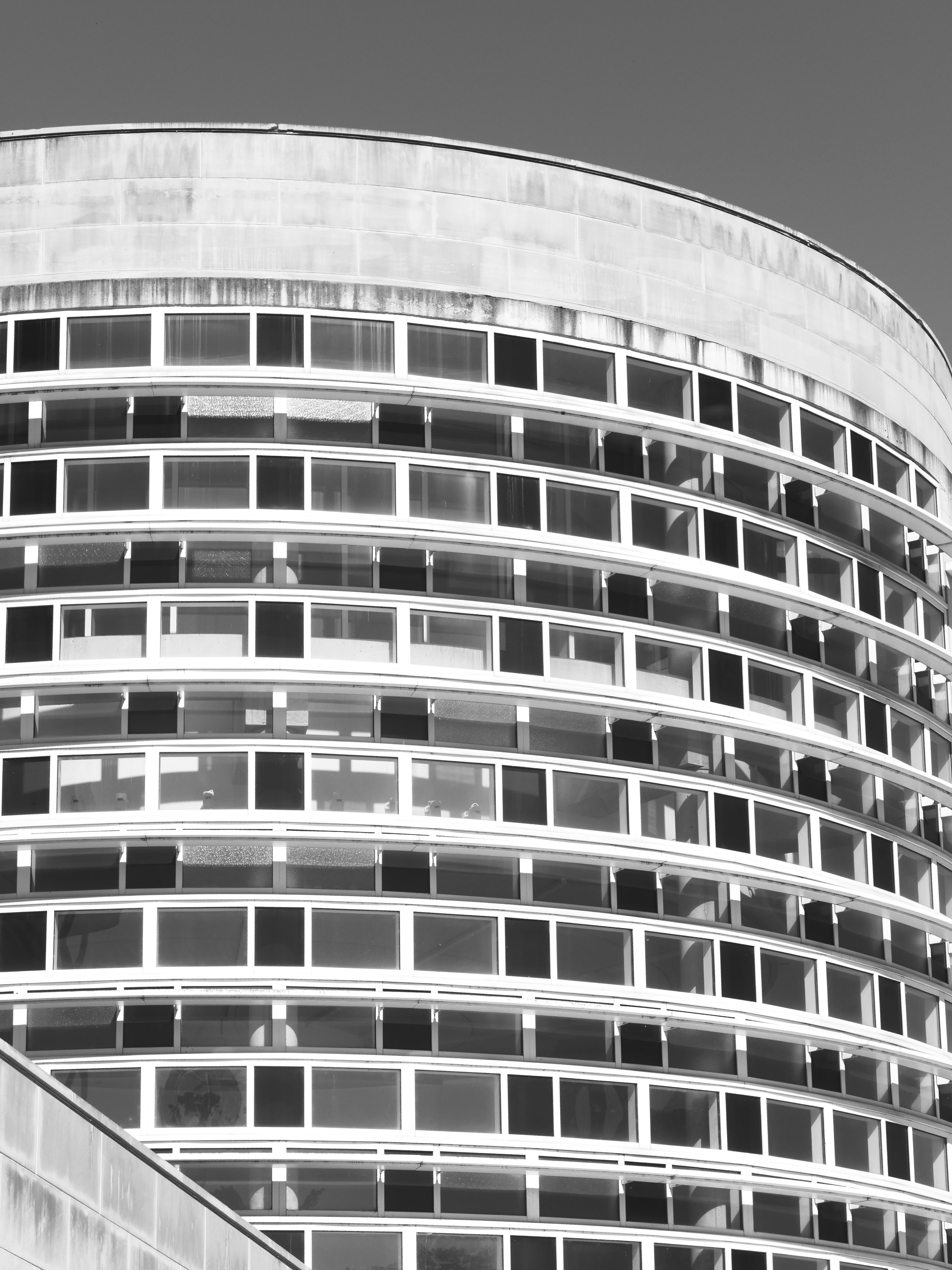 Curved Facade in Monochrome Rhythm