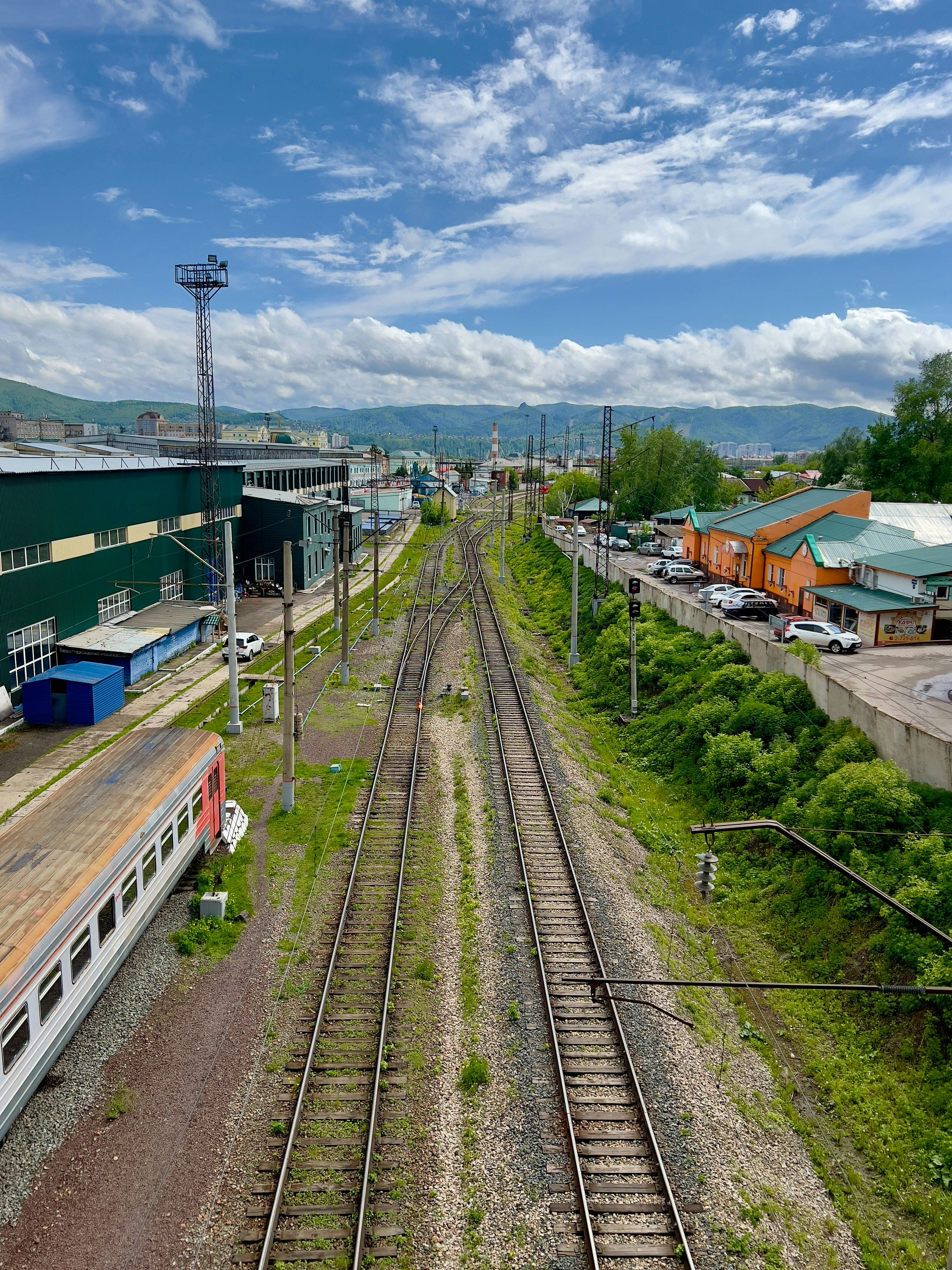 Railway Convergence: Aerial View Through the Yard