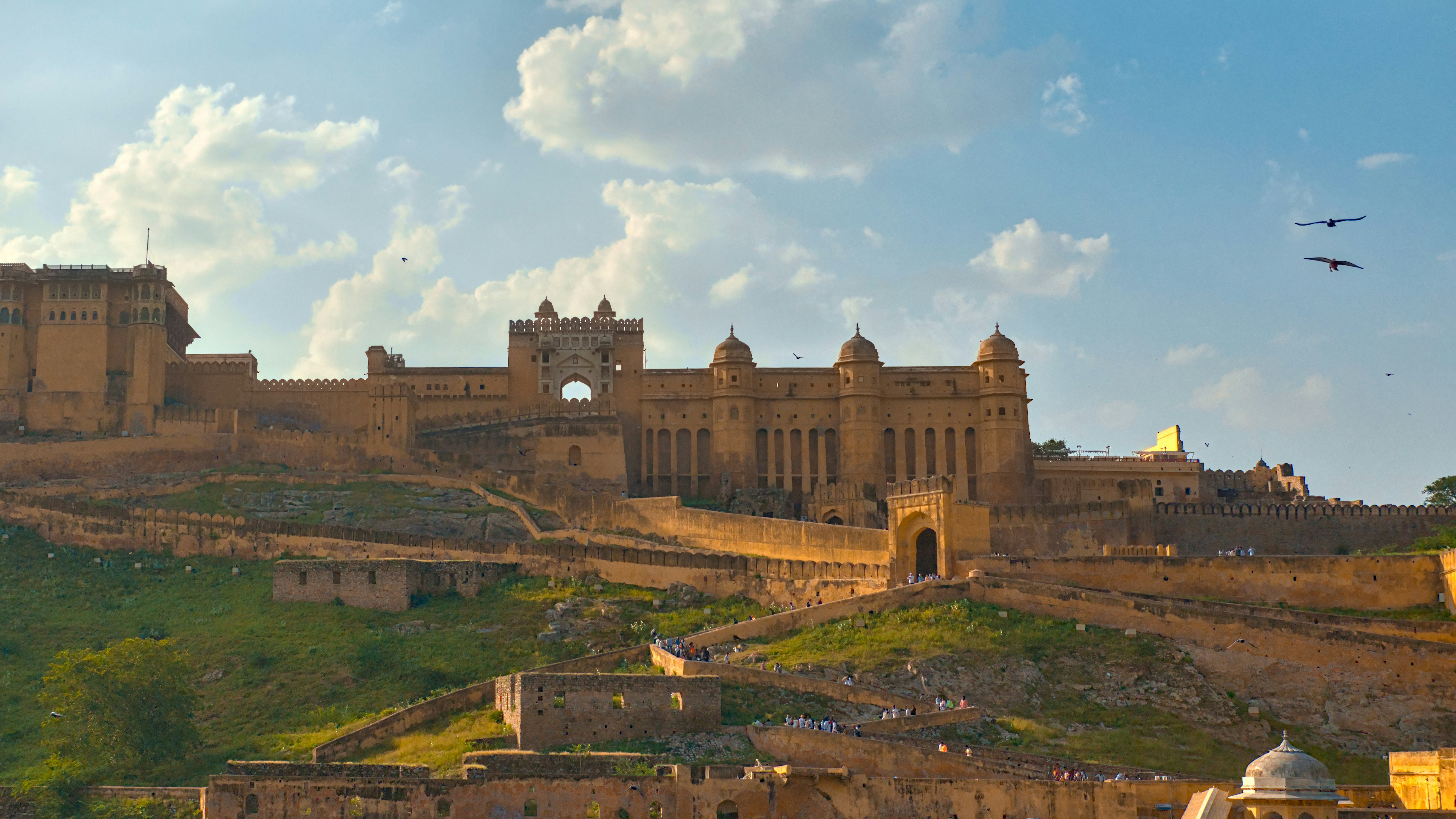 Sunlit Ramparts: A Vantage over the Fortified Citadel