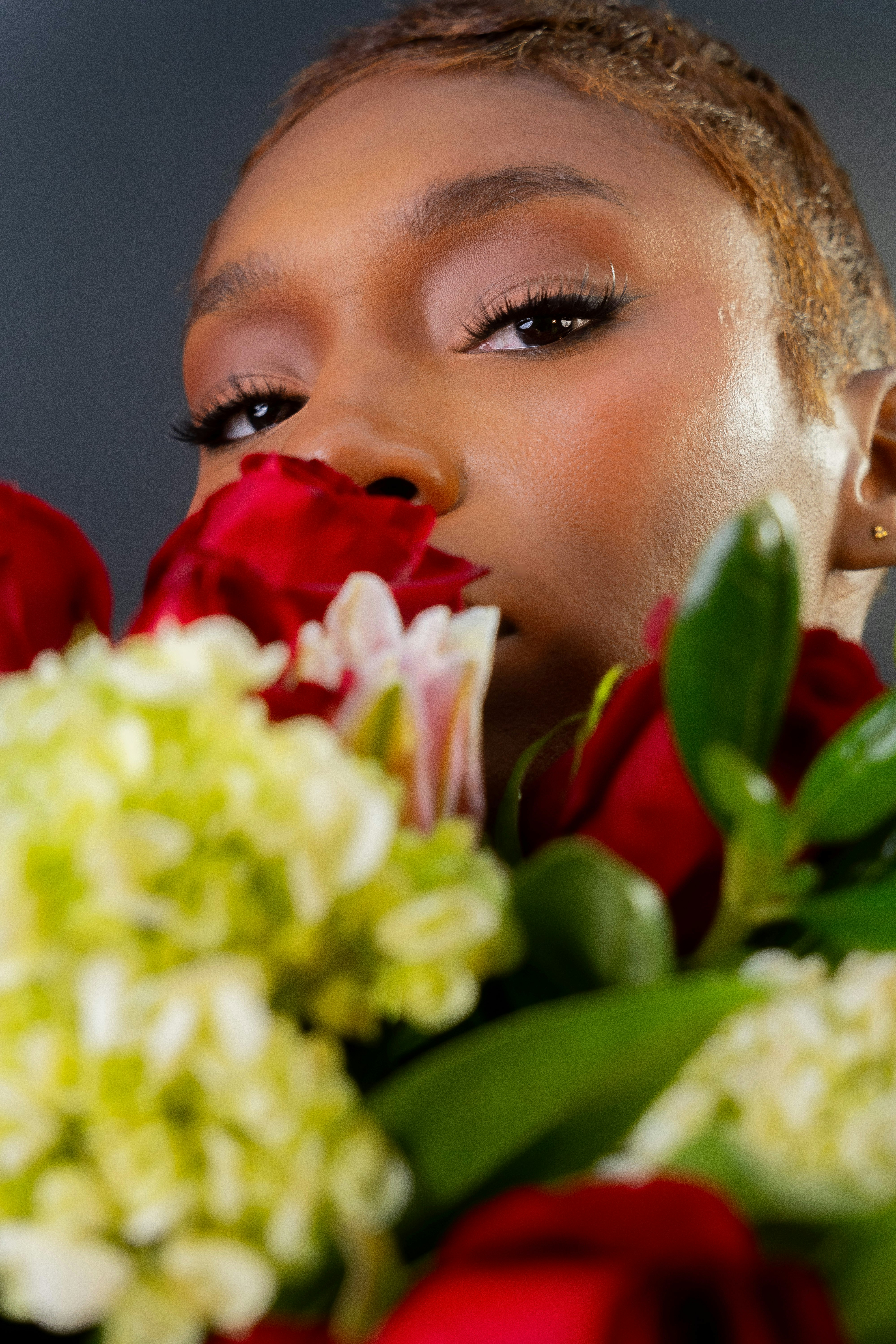 Bouquet Portrait: A Gaze Through Petals