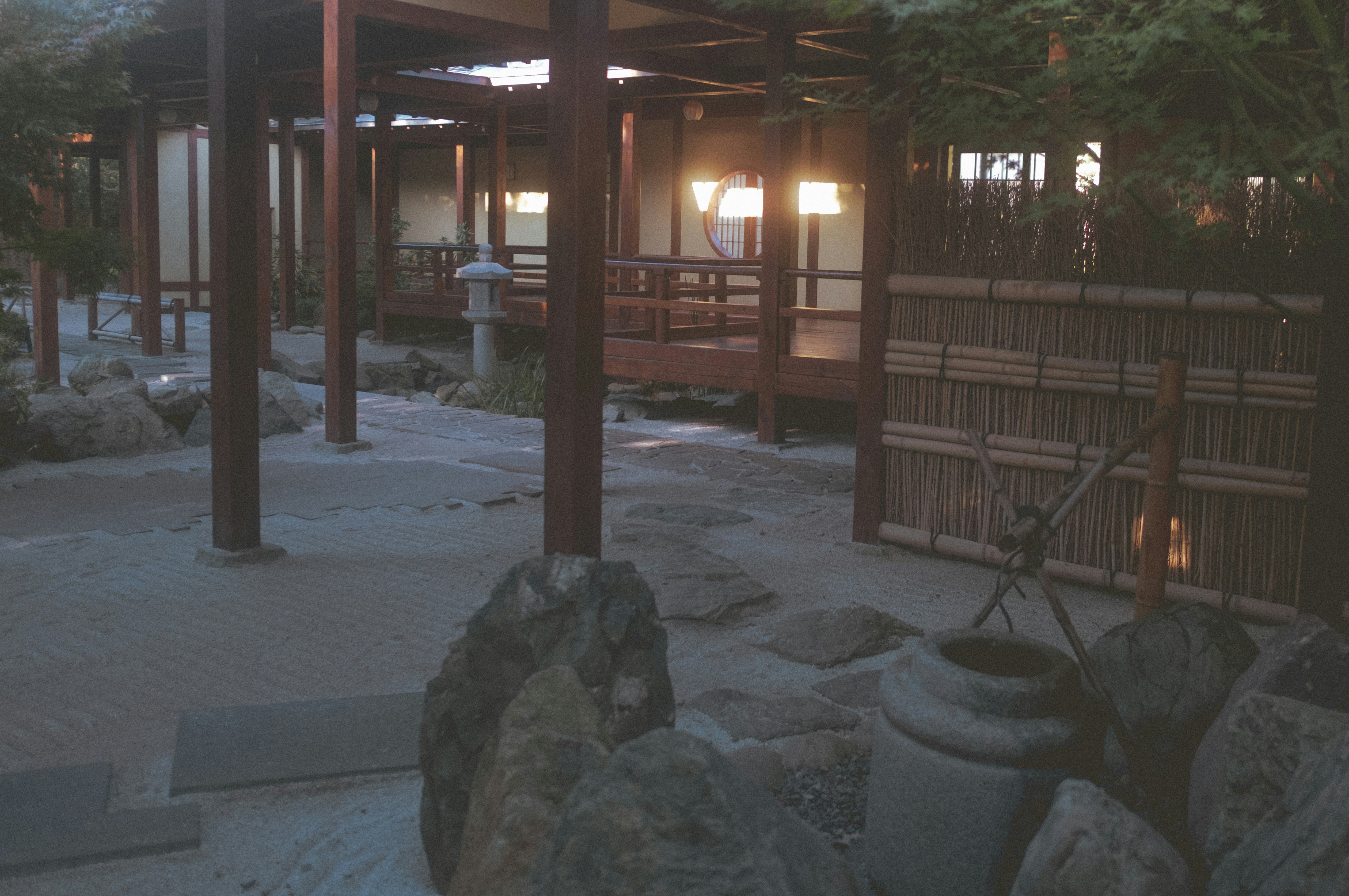 Quiet Dusk in a Traditional Japanese Courtyard