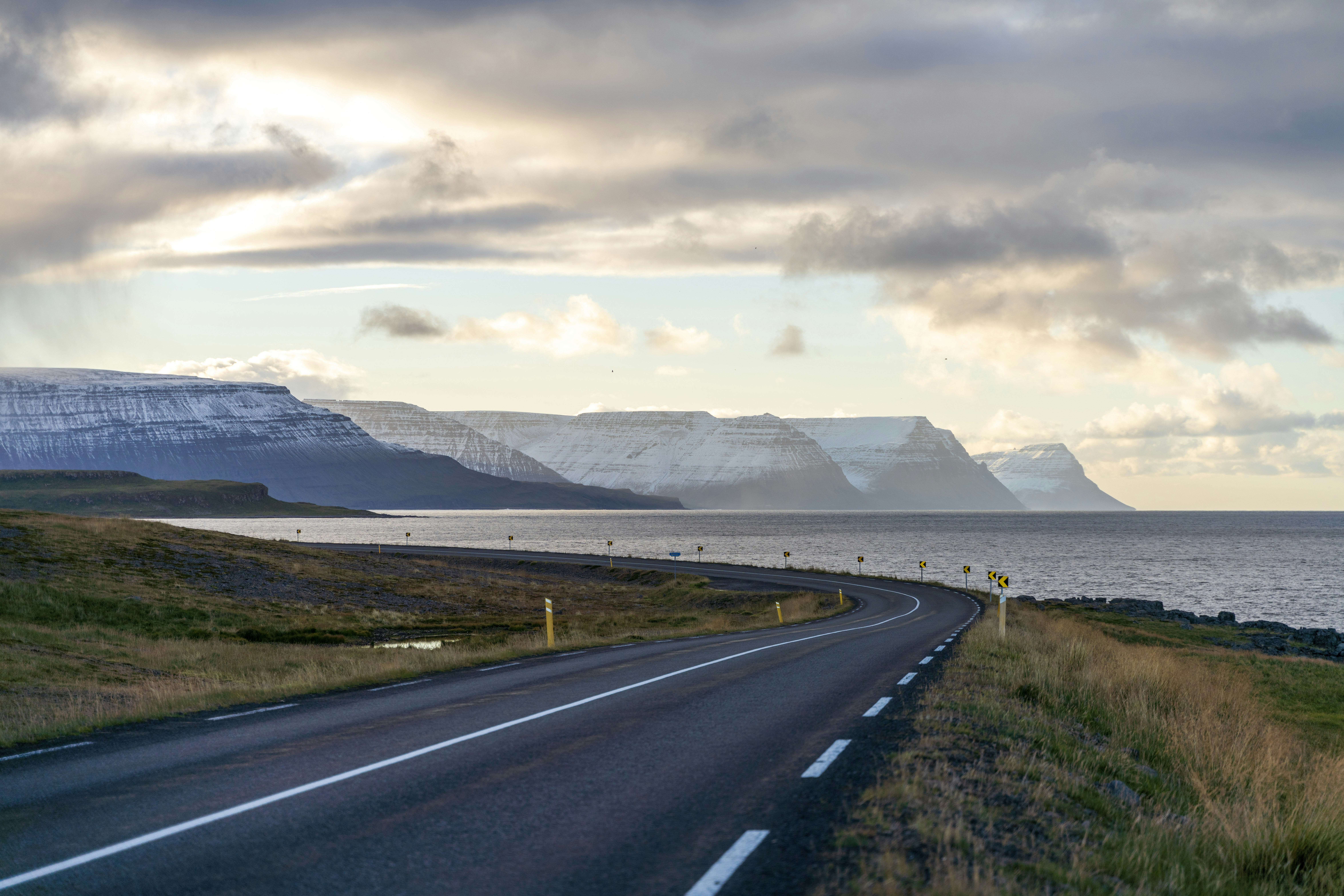 Road Toward White Cliffs Under a Painted Sky