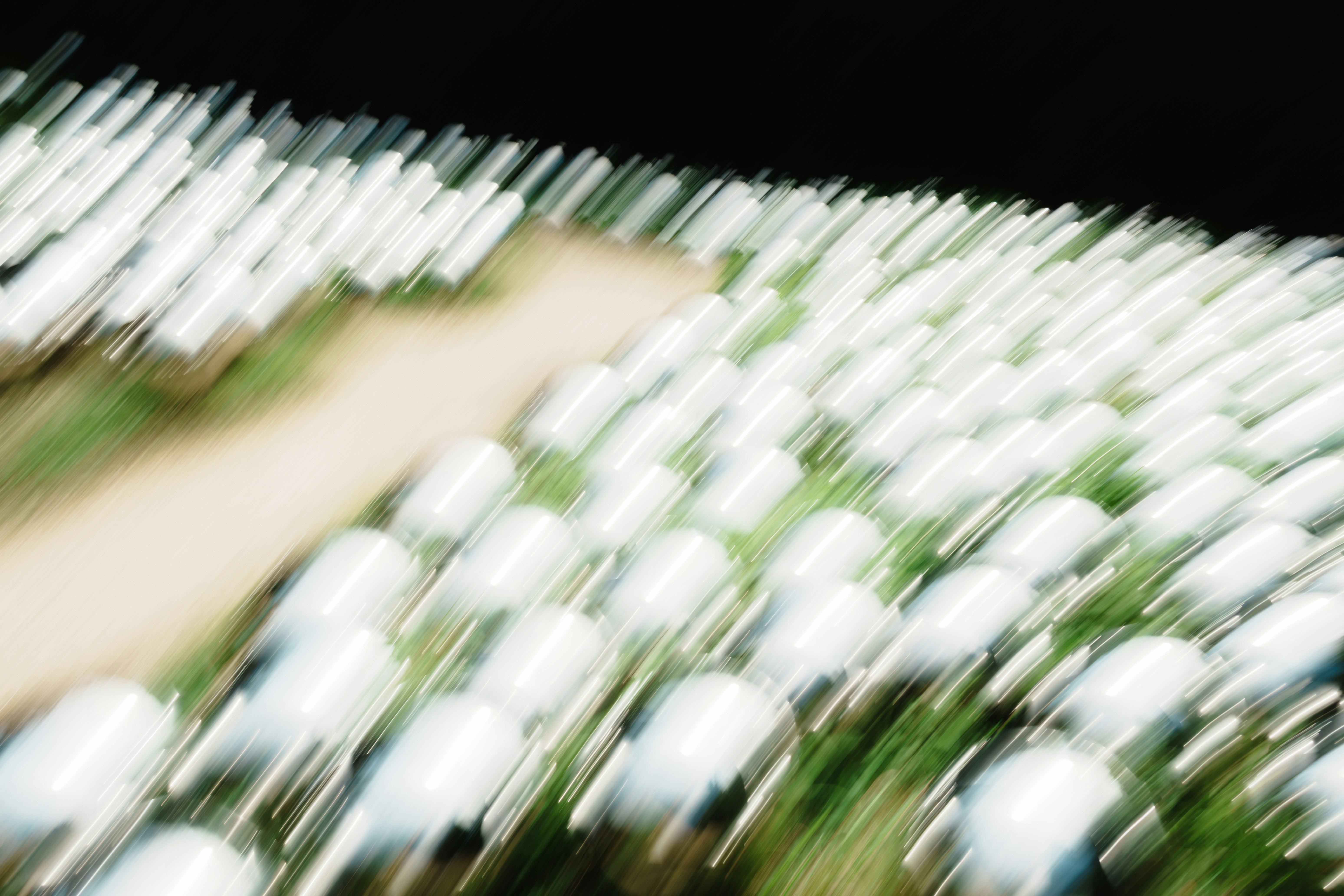 Tilt-Shift Blur: Rows of Seats Melt into Motion