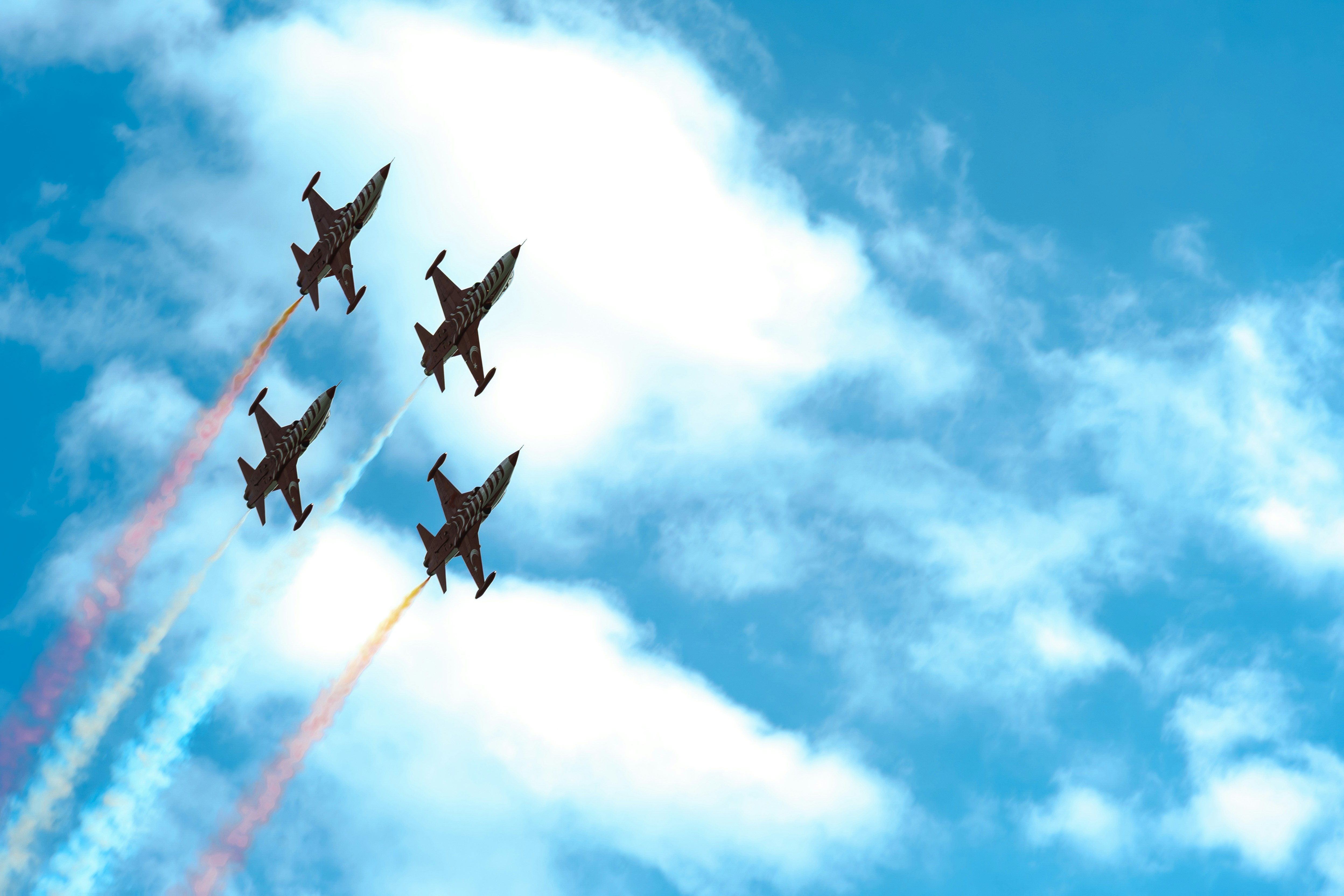 Aerial Quartet: Jet Parade Against the Blue
