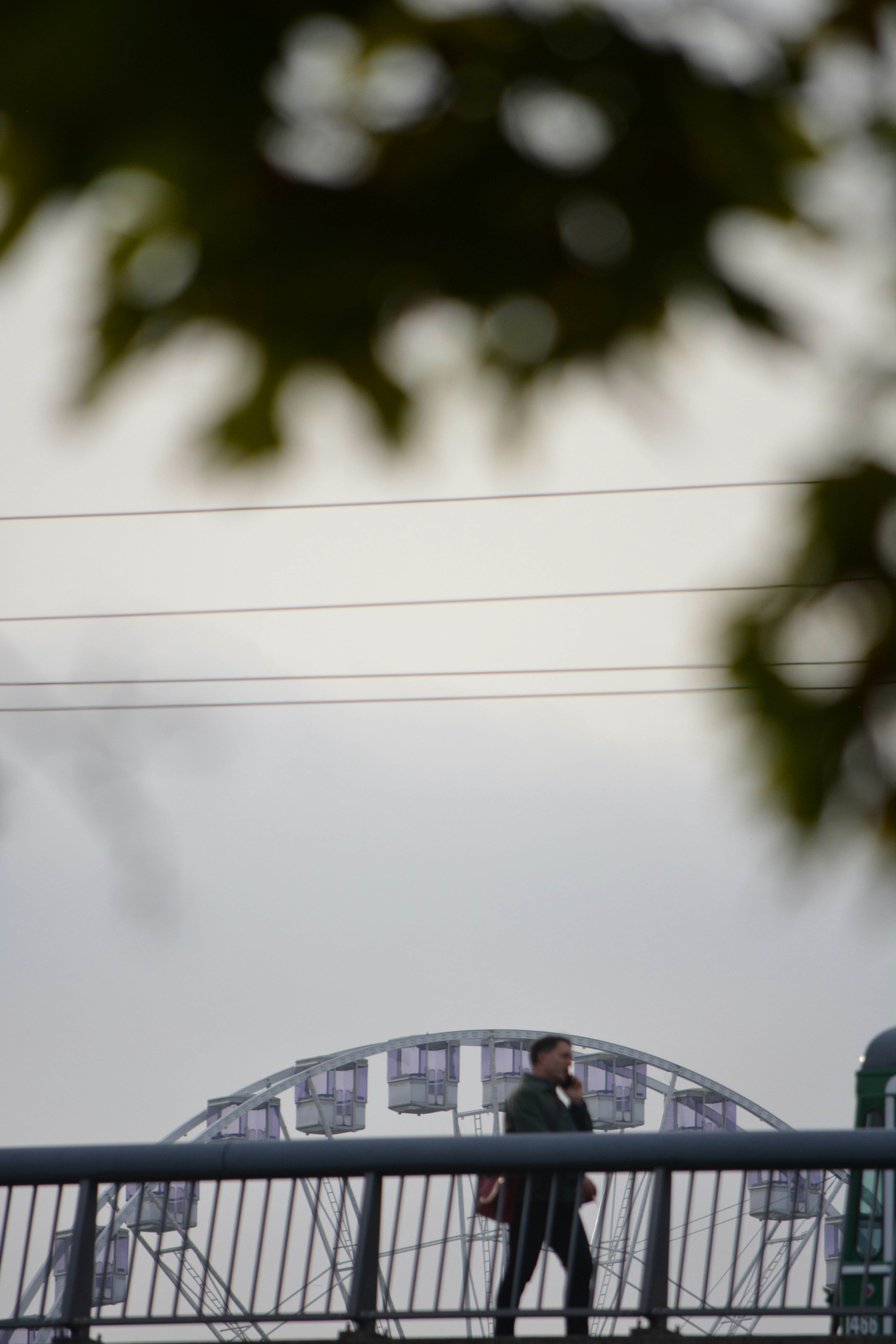 Silhouette on a Pedestrian Span