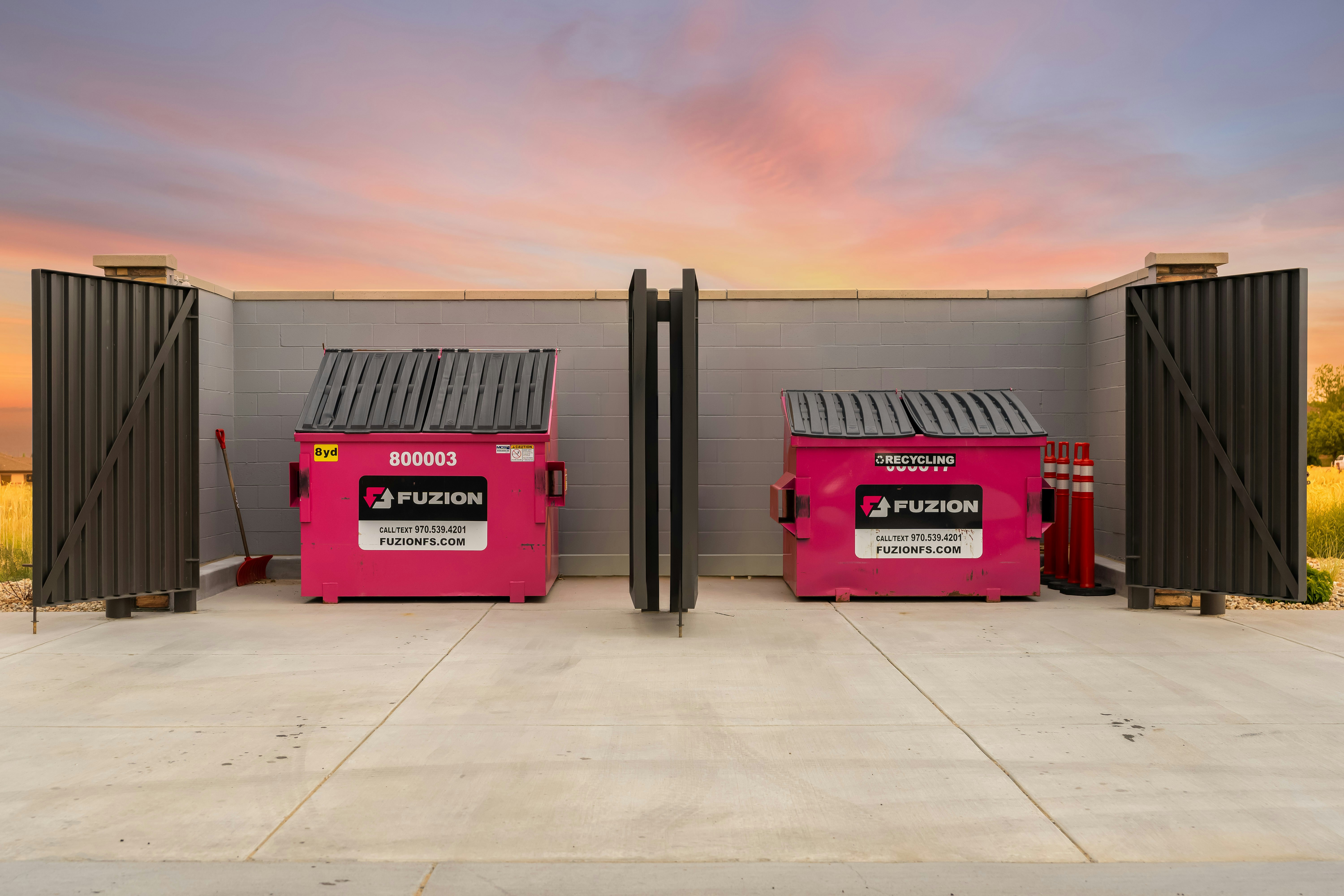 Pink Recyclers at Dusk: Symmetry and Contrast in the Debris Yard