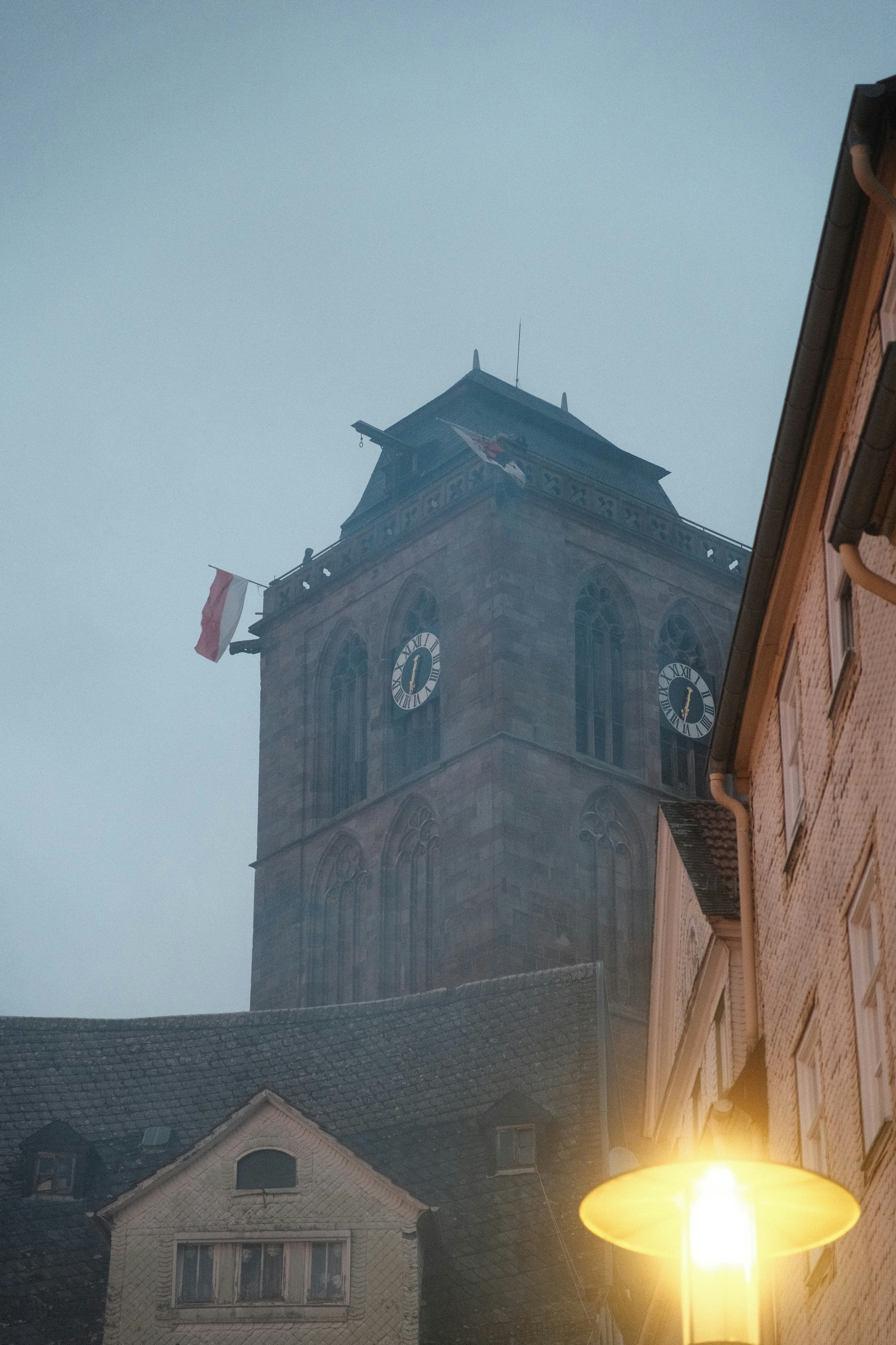 Clocktower in Soft Evening Mist