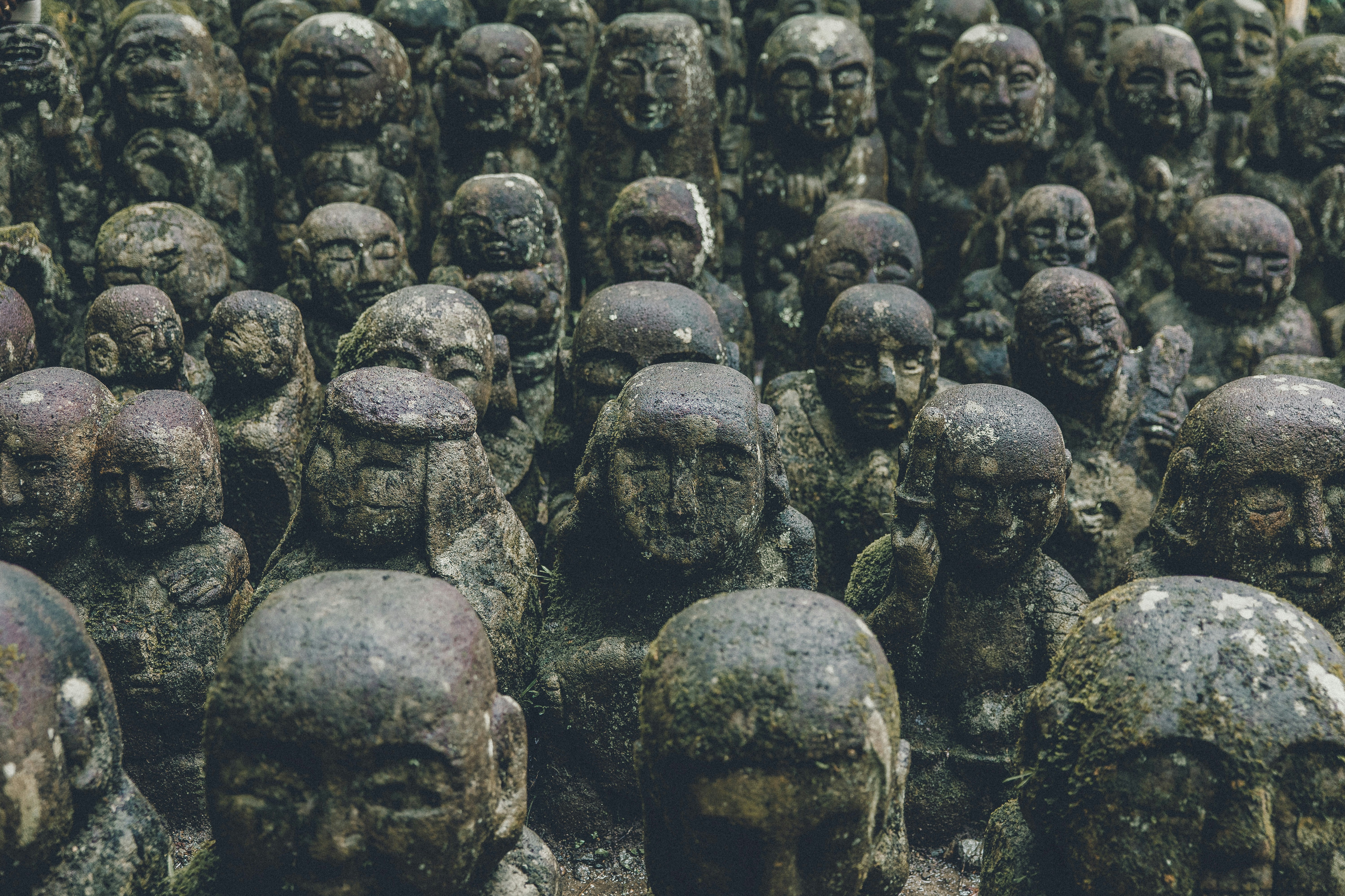 Rows of Silent Monoliths: Mossy Shrine of the Clay Figures