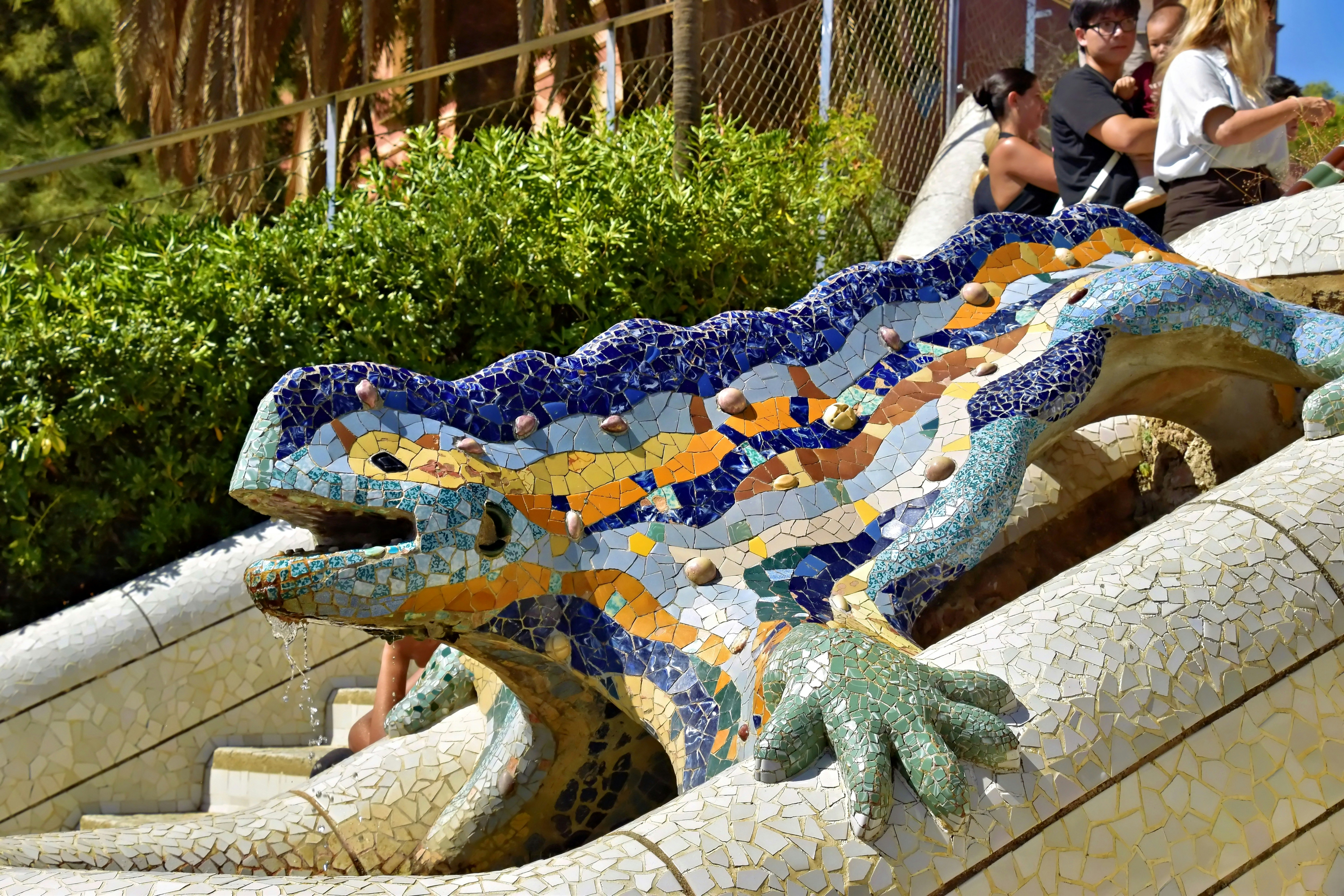 Mosaic Dragon: The Colorful Gator Guarding the Slides