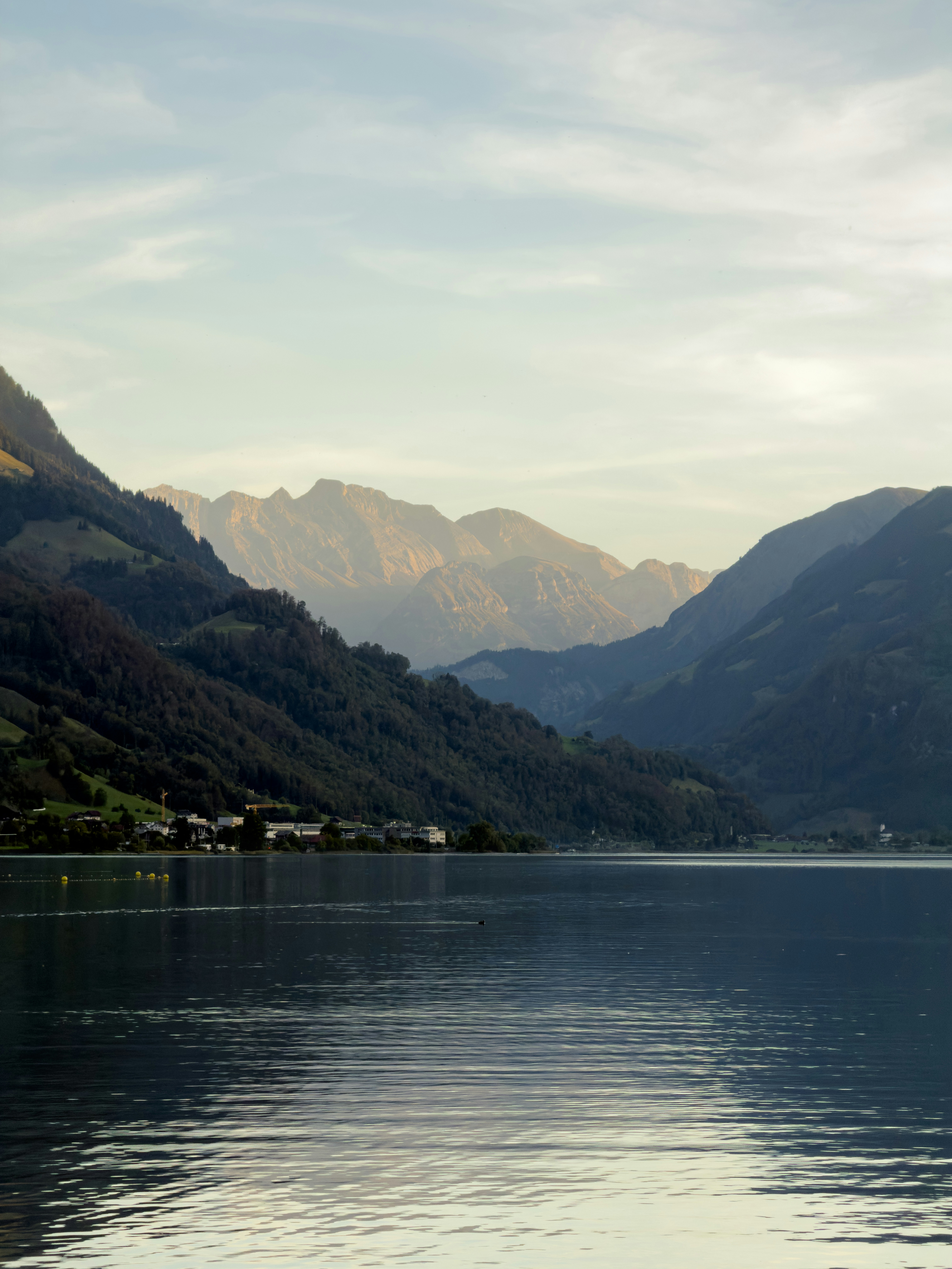 Sunlit Alps Over Mirror-like Lake