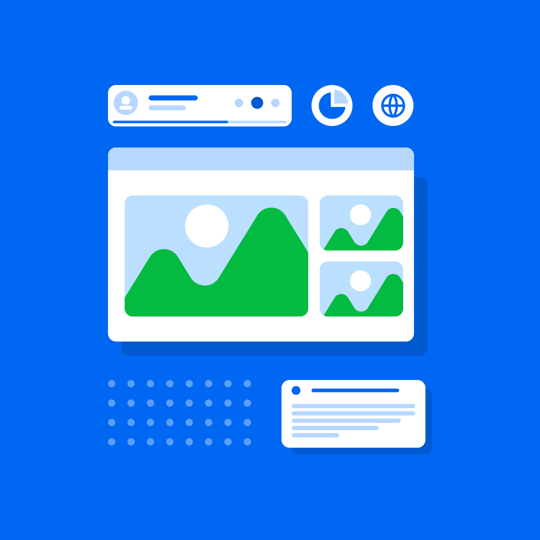 A blue background with a white icon of a web page vector – Free Website ...