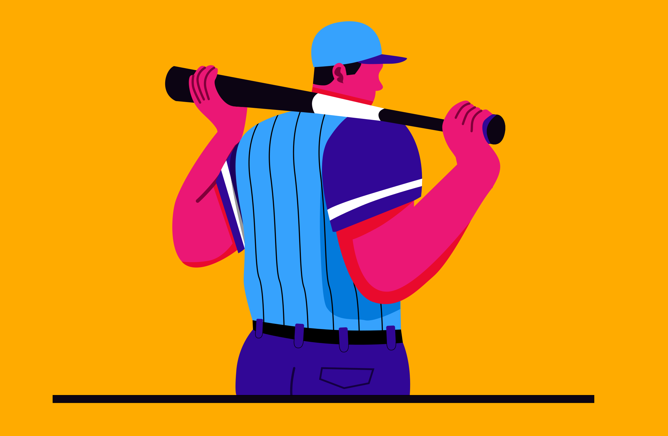A man holding a baseball bat over his shoulder vector – Free ...