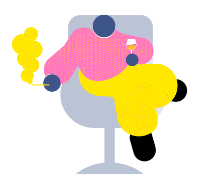 A person sitting in a chair with a bottle of wine vector – Free Chair ...