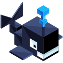 A black and blue object with a square object on top of it vector – Free ...