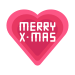 Un corazón rosa con las palabras merry x - mas en él vector – Imagen ...