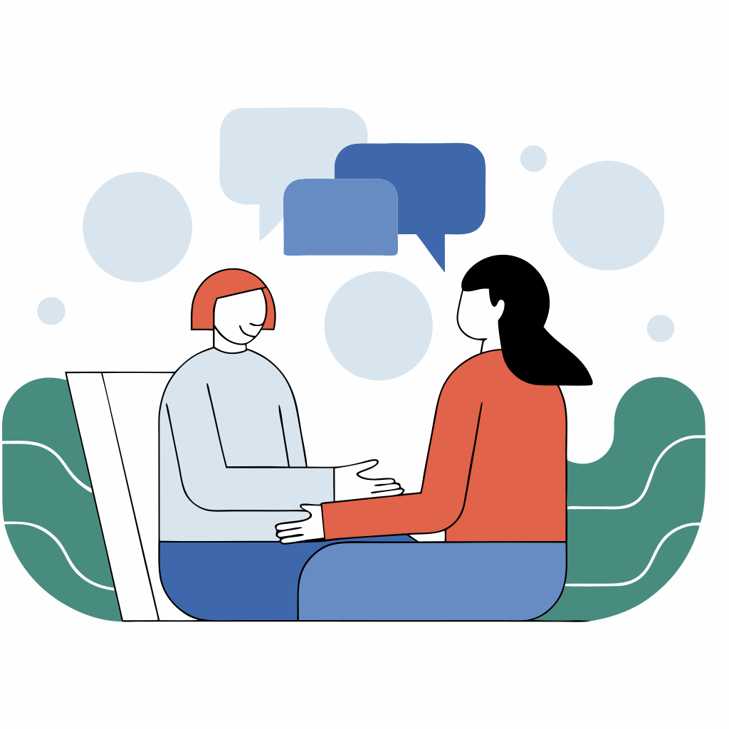 Un paio di persone sedute l'una accanto all'altra vettoriale – Immagine ...