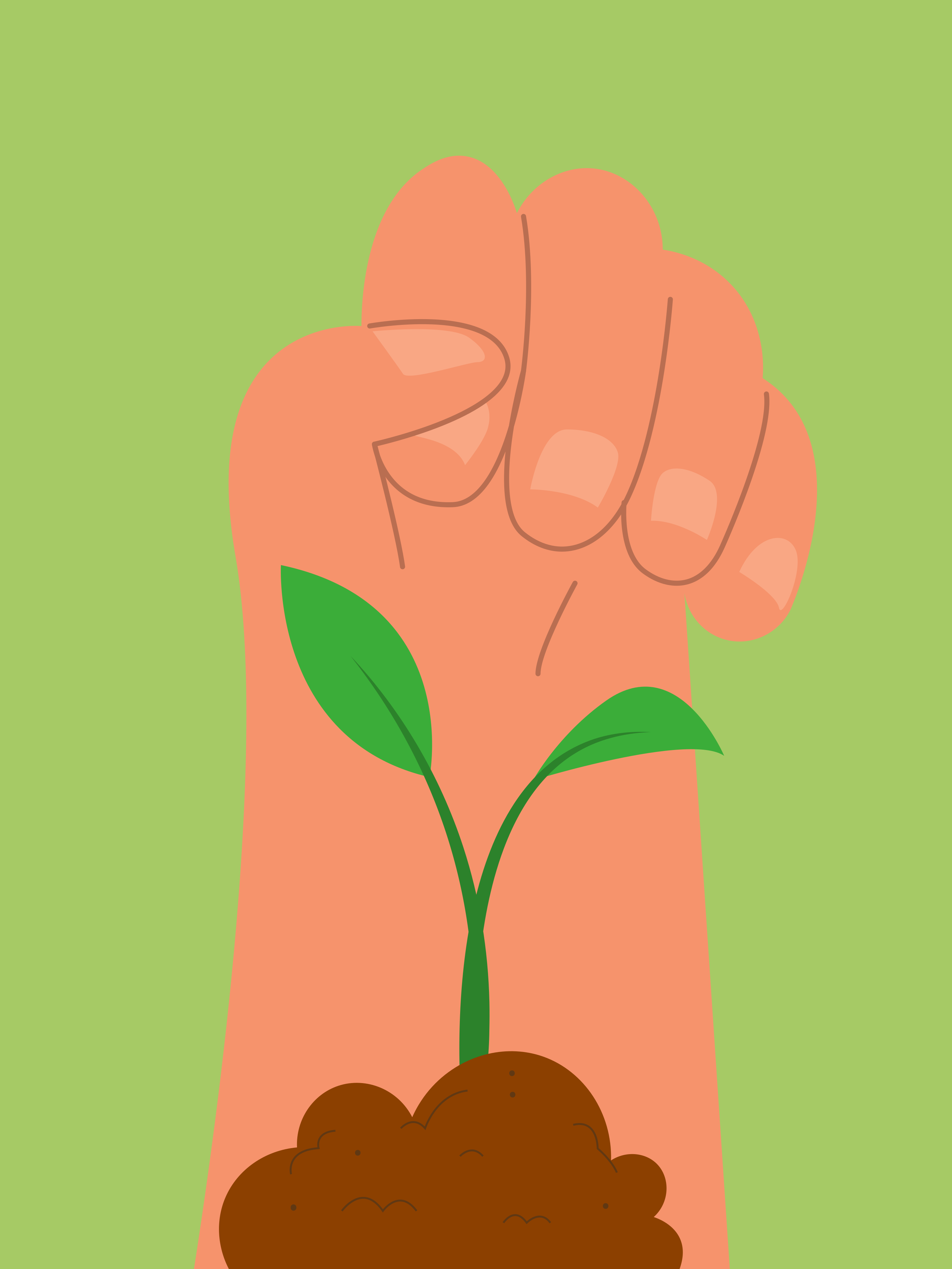 A hand holding a sprout with a green background vector – Free Green ...