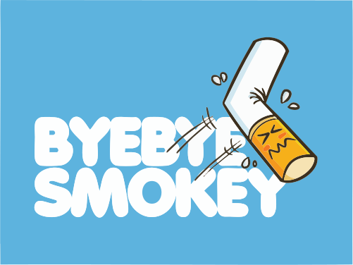 A cigarette with the words bye it smokey on it vector – Free Quit ...