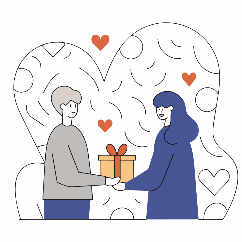 A man and a woman exchanging a gift vector – Free People Image on Unsplash
