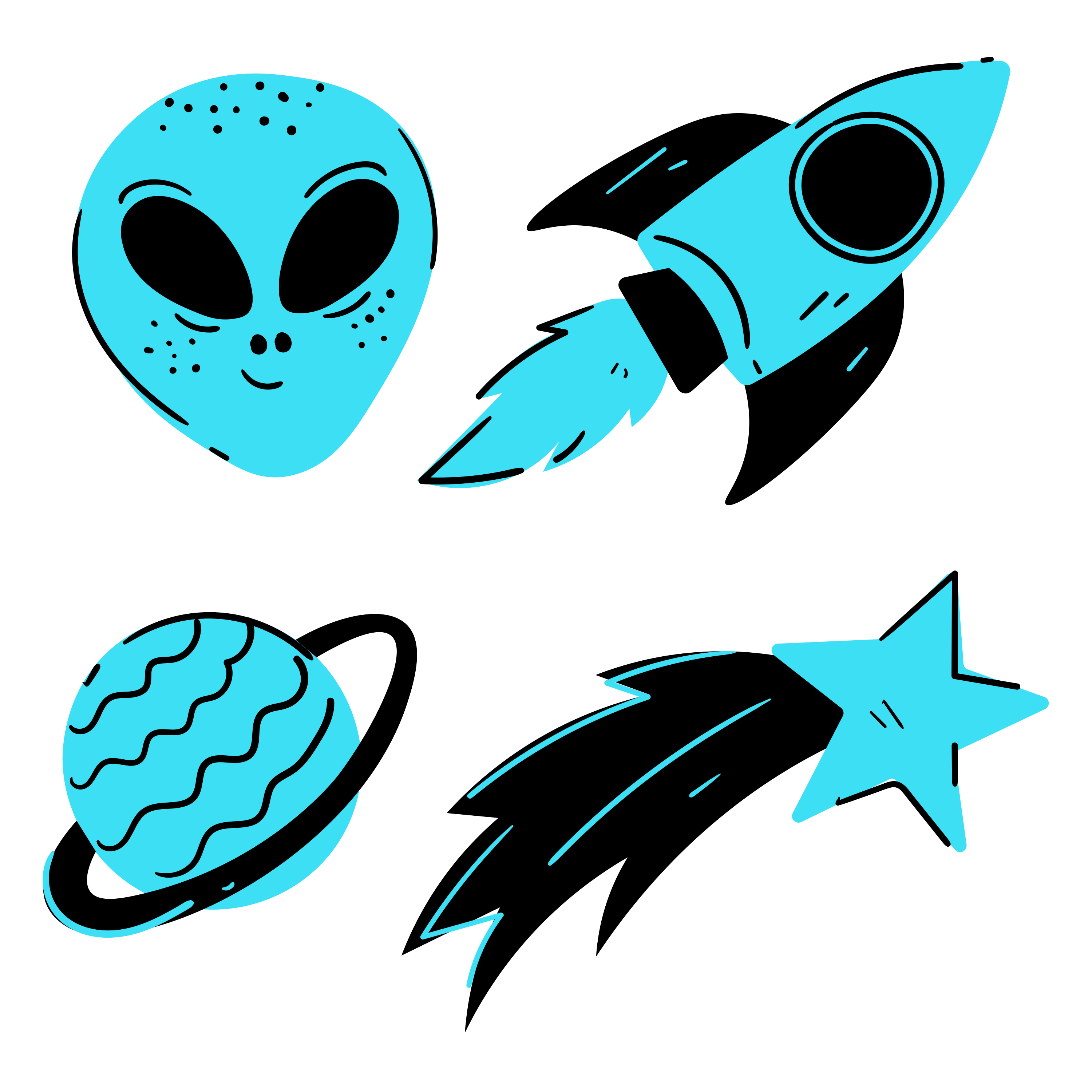 A collection of alien stickers on a white background vector – Free ...