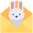An envelope with a bunny inside of it vector – Free Illustration Image ...