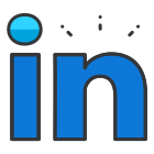 A blue linked logo with a blue dot above it vector – Free Linkedin ...