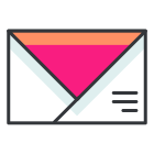 A pink and orange triangle on a white background vector – Free New mail ...