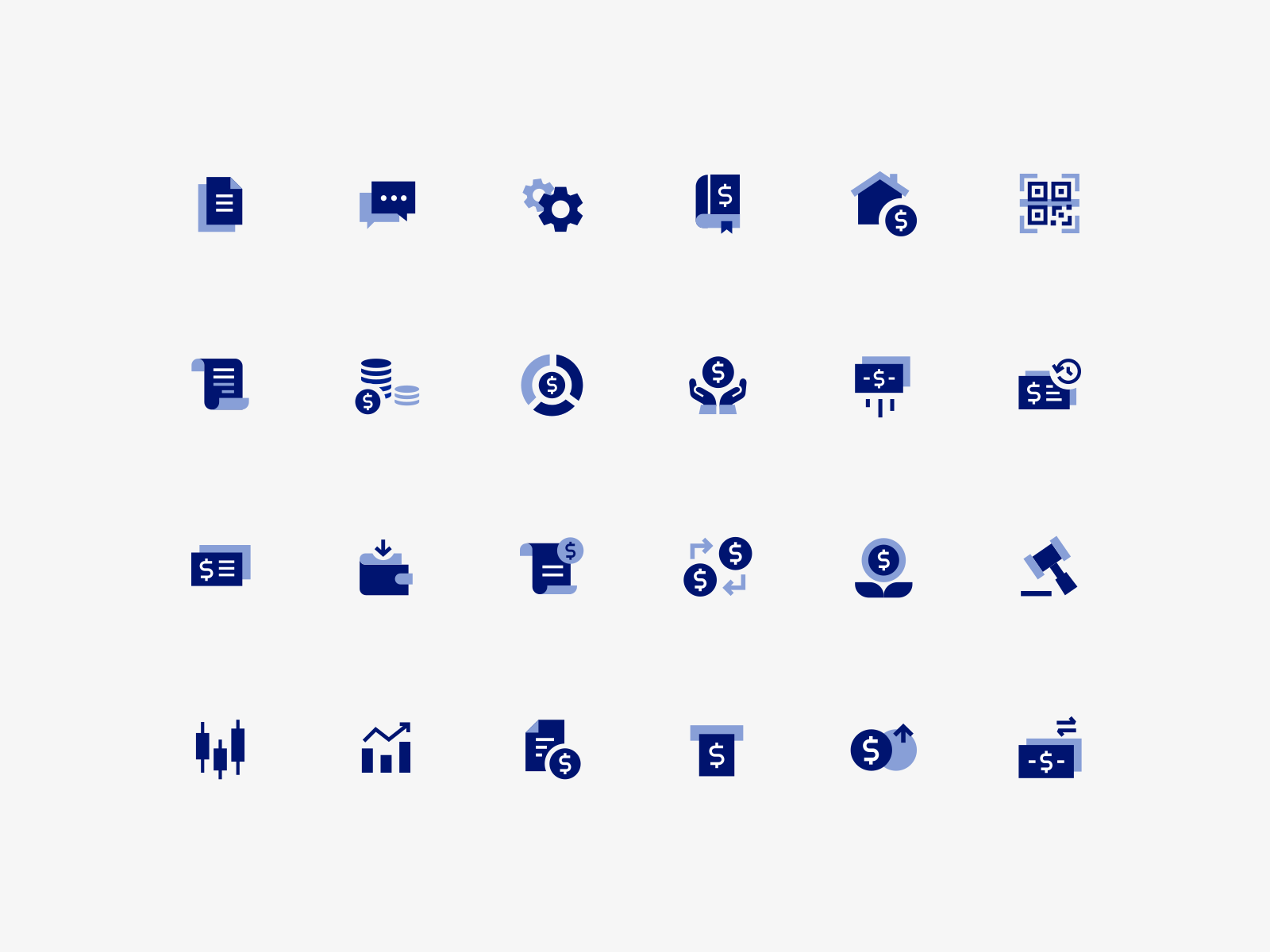 A large set of blue icons on a white background vector – Free Image on ...