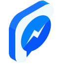 A blue and white logo with a white arrow vector – Free Social media ...