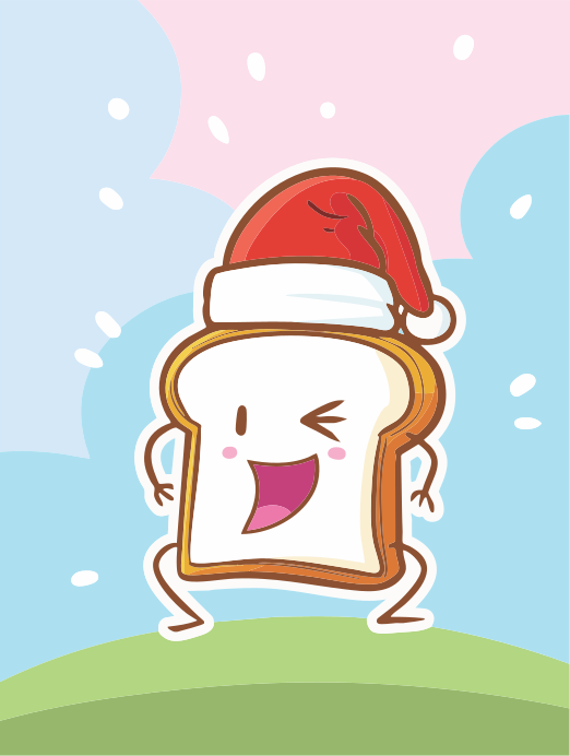 A toast with a santa hat on top of it vector – Free Christmas Image on ...