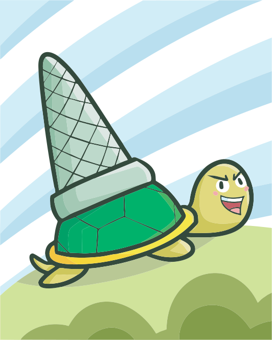 A cartoon of a snail riding on top of a green object vector – Free ...