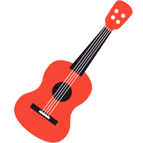 A red ukulele with a black and white background vector – Free Music ...