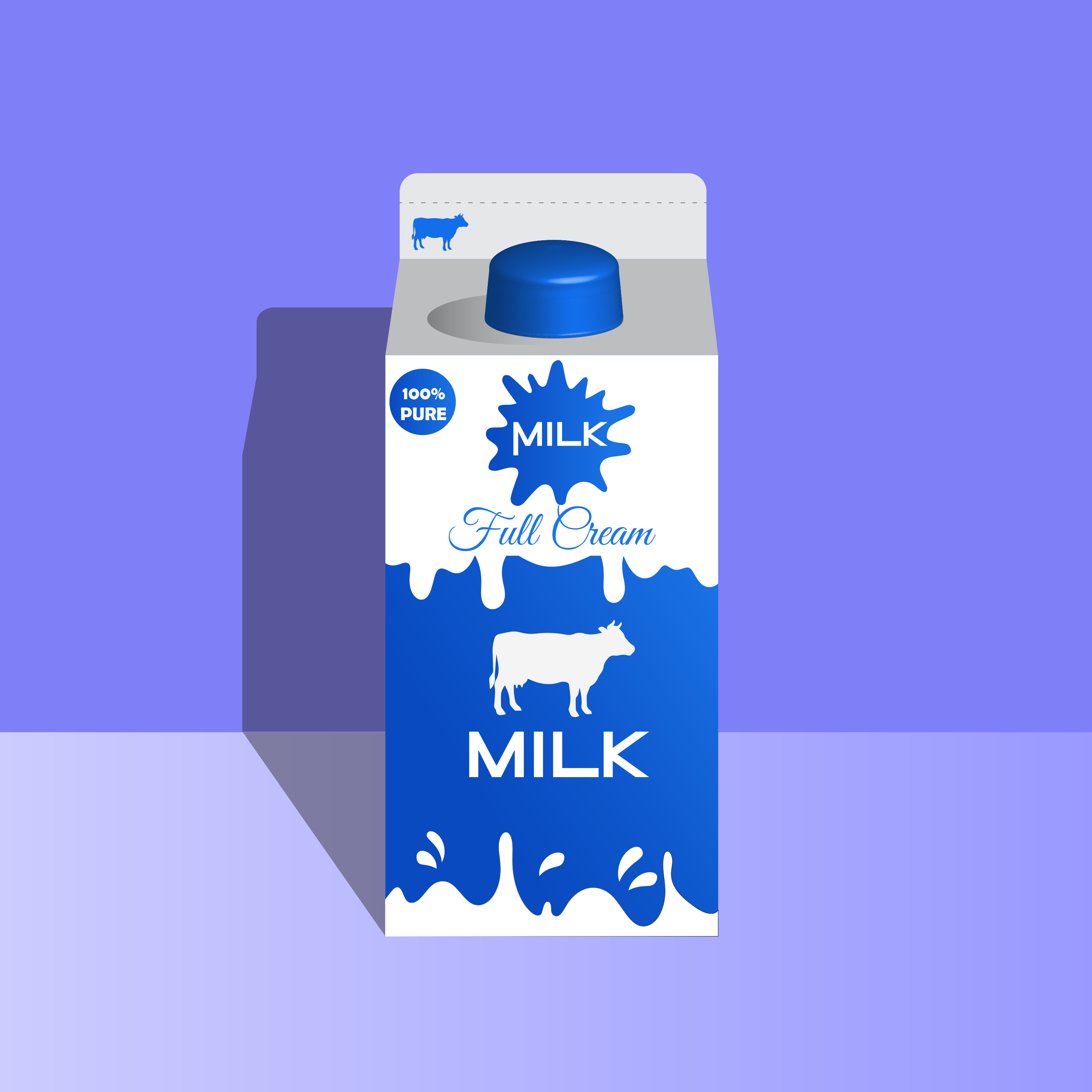 A carton of milk on a purple background vector – Free Food Image on ...