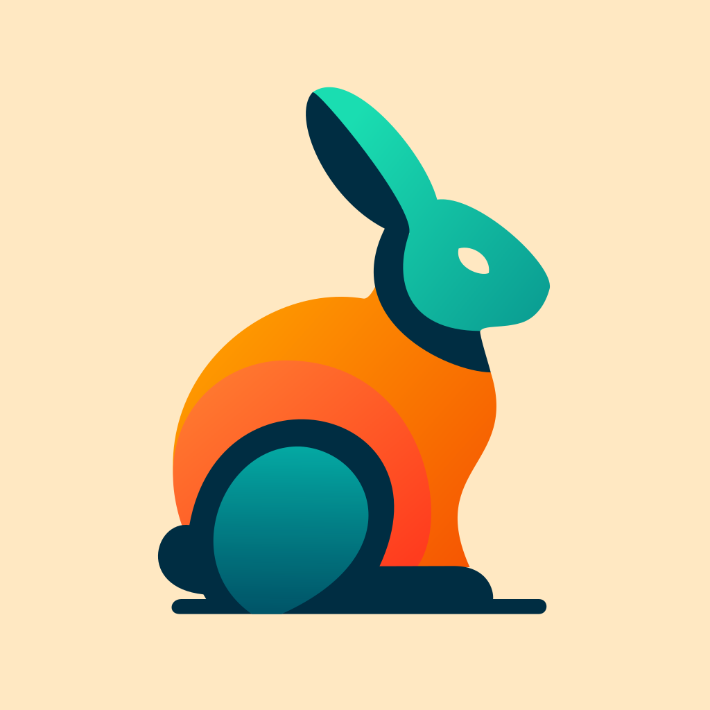 A colorful, modern rabbit logo design. vector – Free Abstract Image on ...