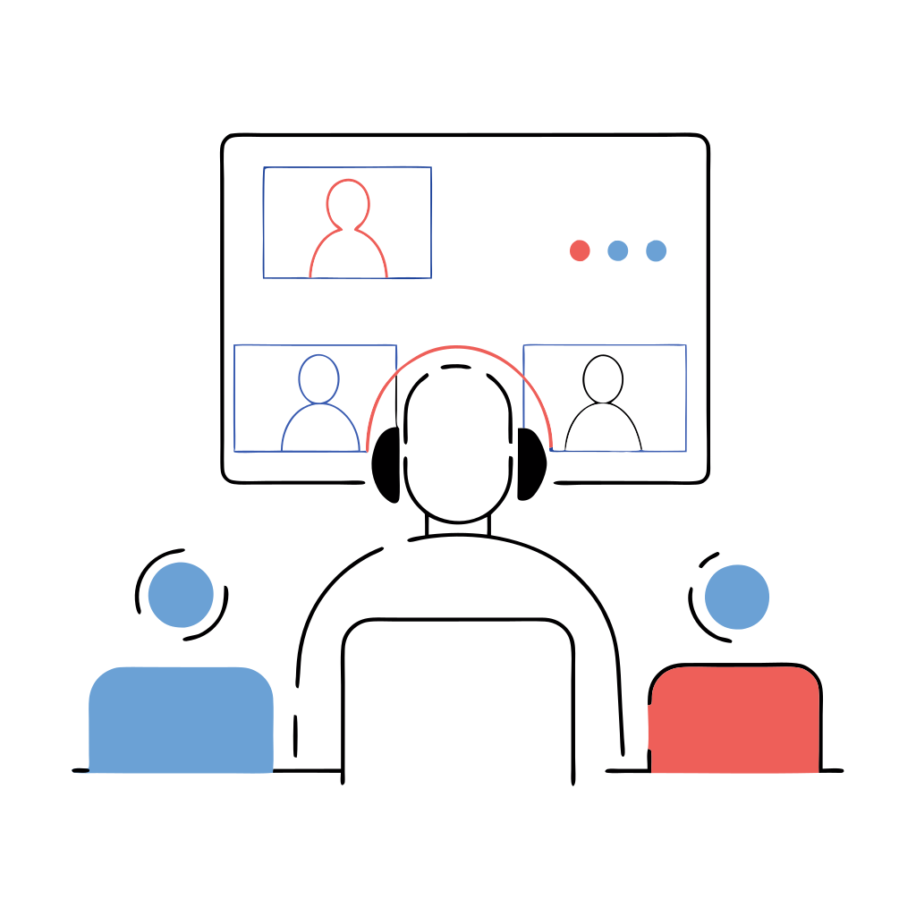 Person is having a video conference call. vector – Free Technology ...