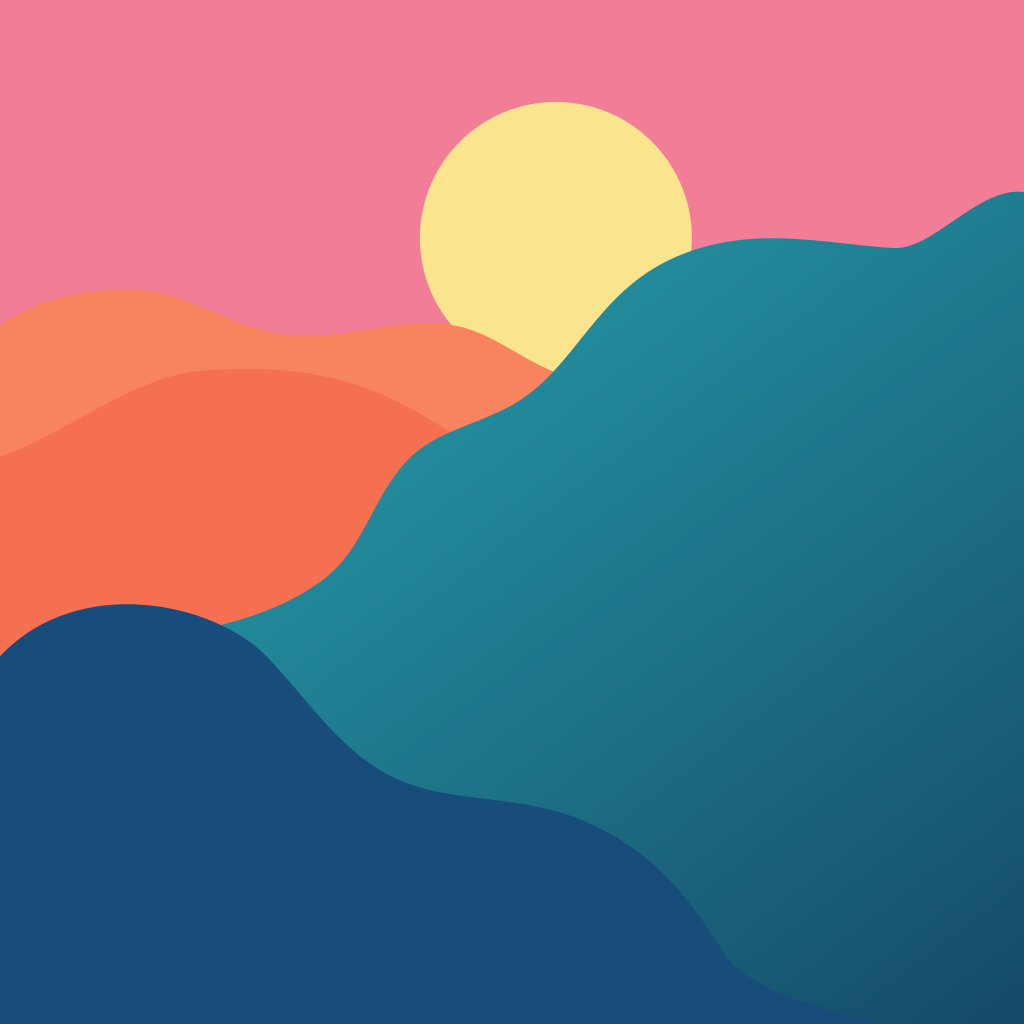 Sunset over colorful, wavy mountains. vector – Free Sunset Image on ...