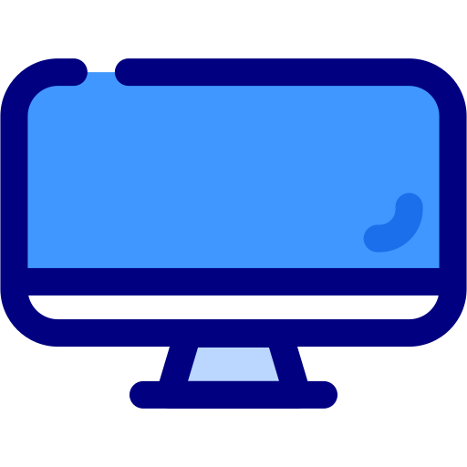 Here's a caption: a blue computer monitor icon. vector – Free Computer ...