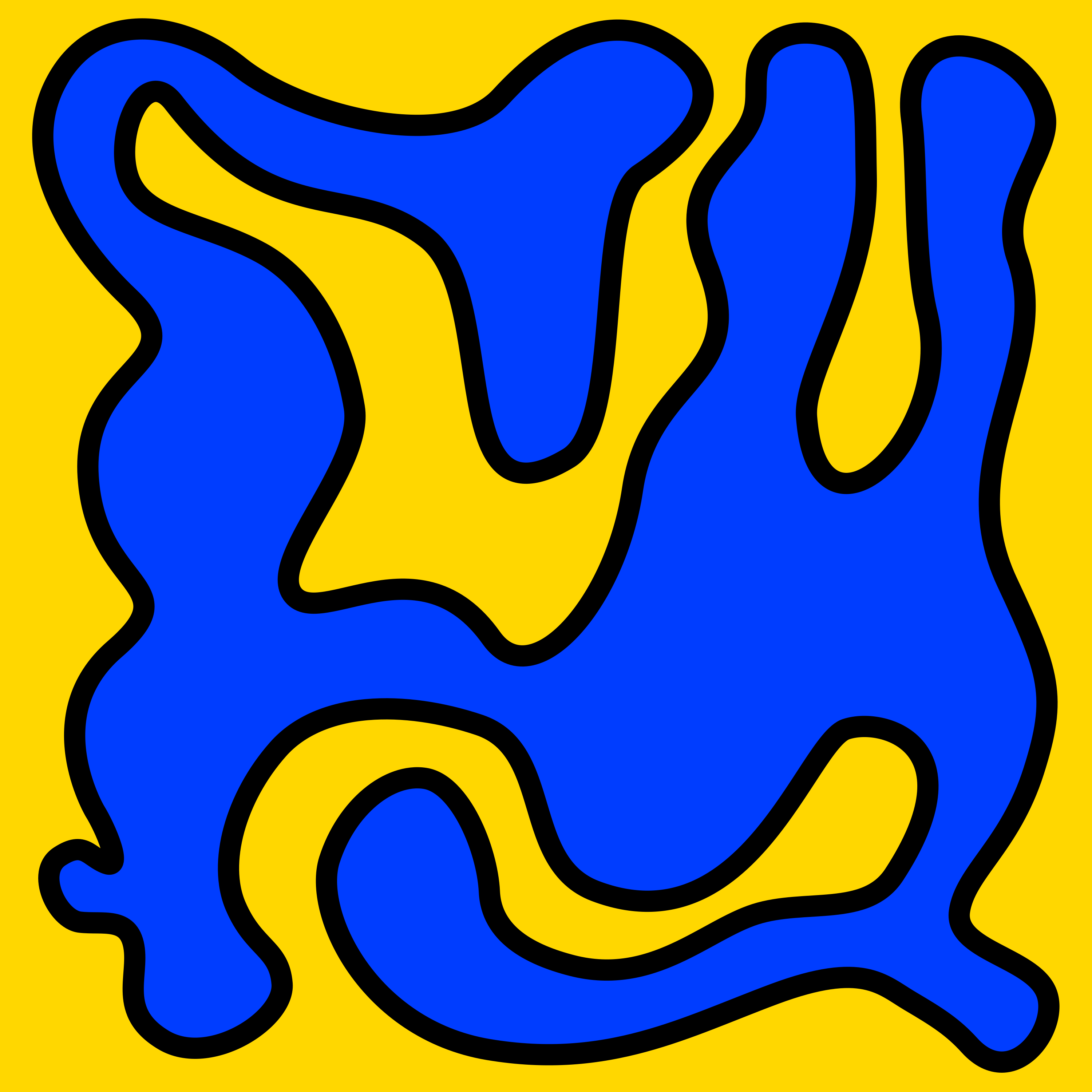 Vektor Bentuk abstrak biru dengan latar belakang kuning. – Gambar ...