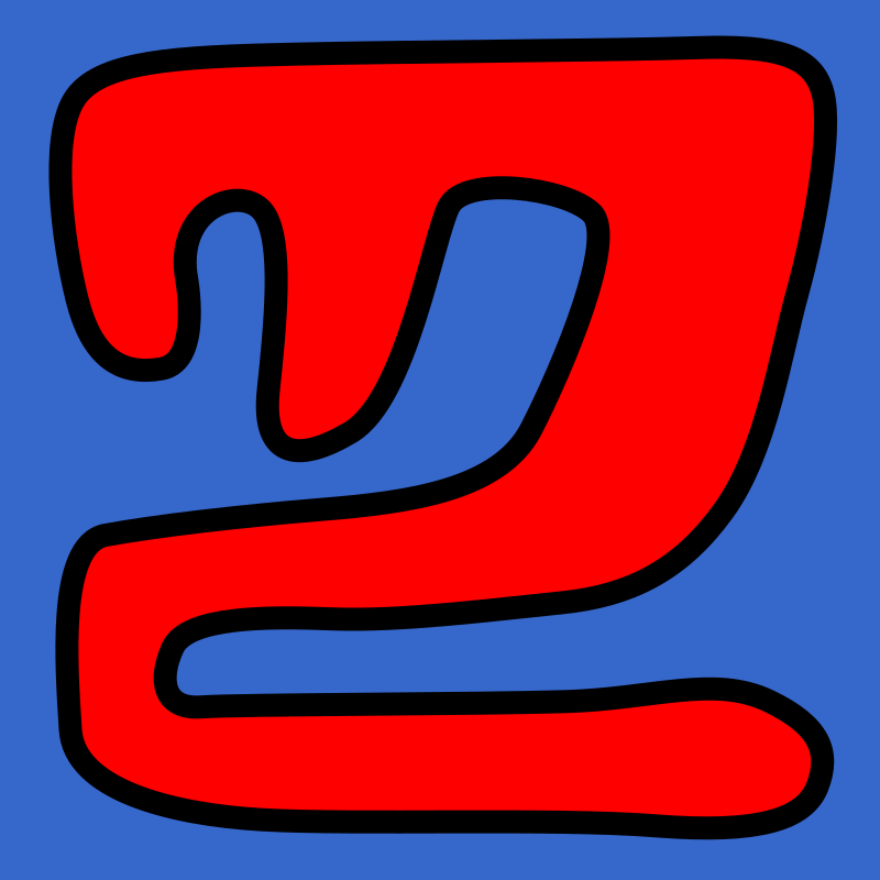 A red letter two against a blue background. vector – Free Abstract ...