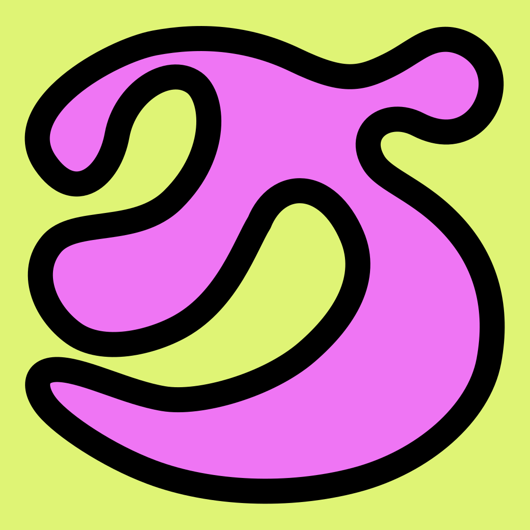 Una mancha rosada con contornos negros sobre amarillo. vector – Imagen ...