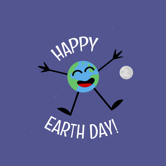 Happy earth day with a smiling planet earth! vector – Free Space Image ...
