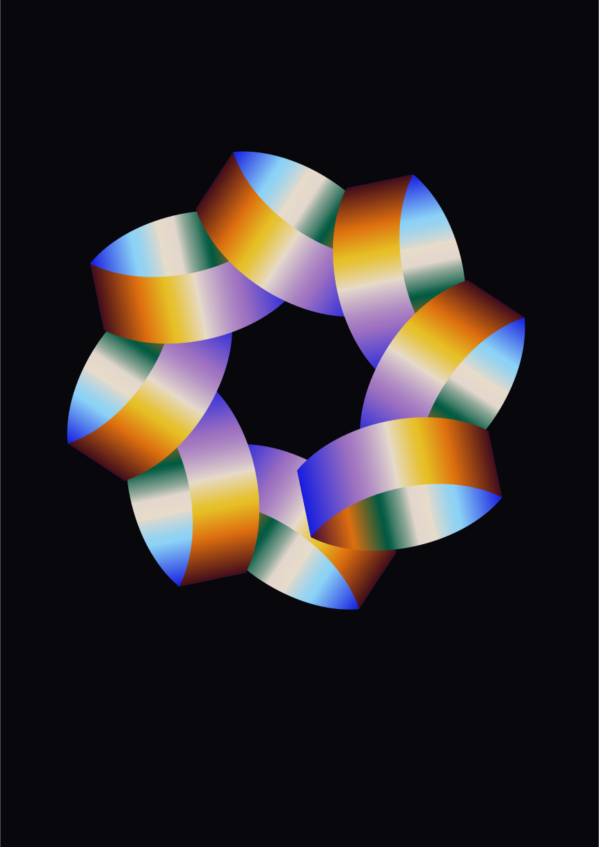 Colorful, looping ribbons form a central, circular shape. vector – Free ...