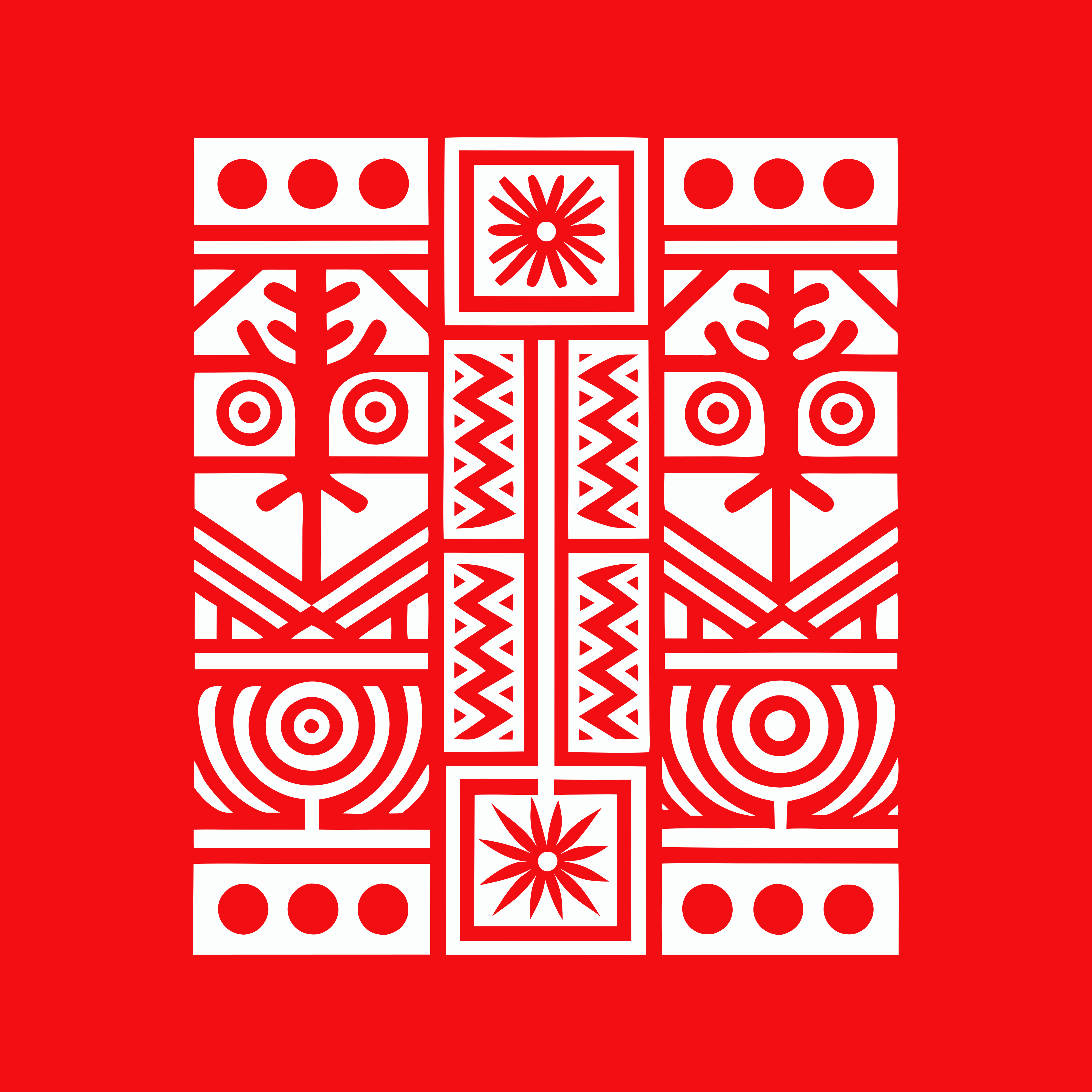 Geometric patterns and shapes on a red background. vector – Free ...