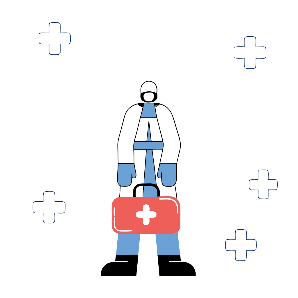 Doctor in medical attire with a medical kit. vector – Free Doctor Image ...